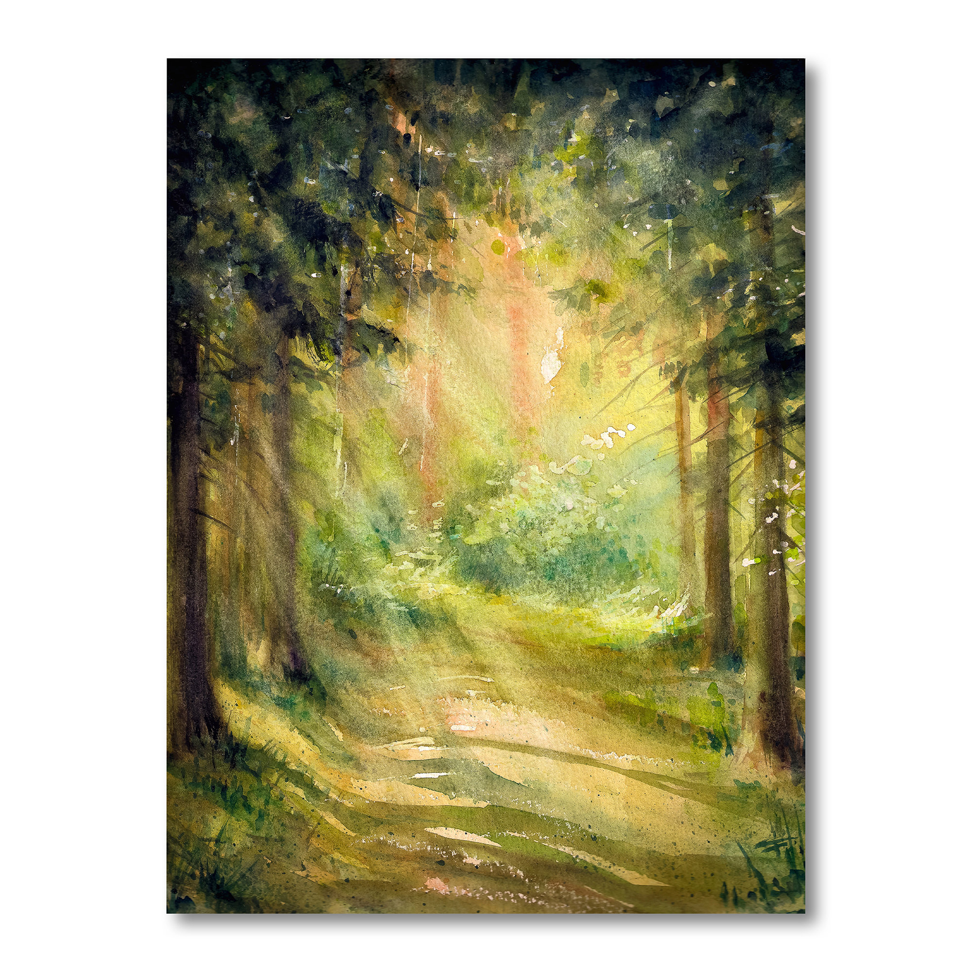 East Urban Home Sun Shining Through the Forest Trees - Painting on ...