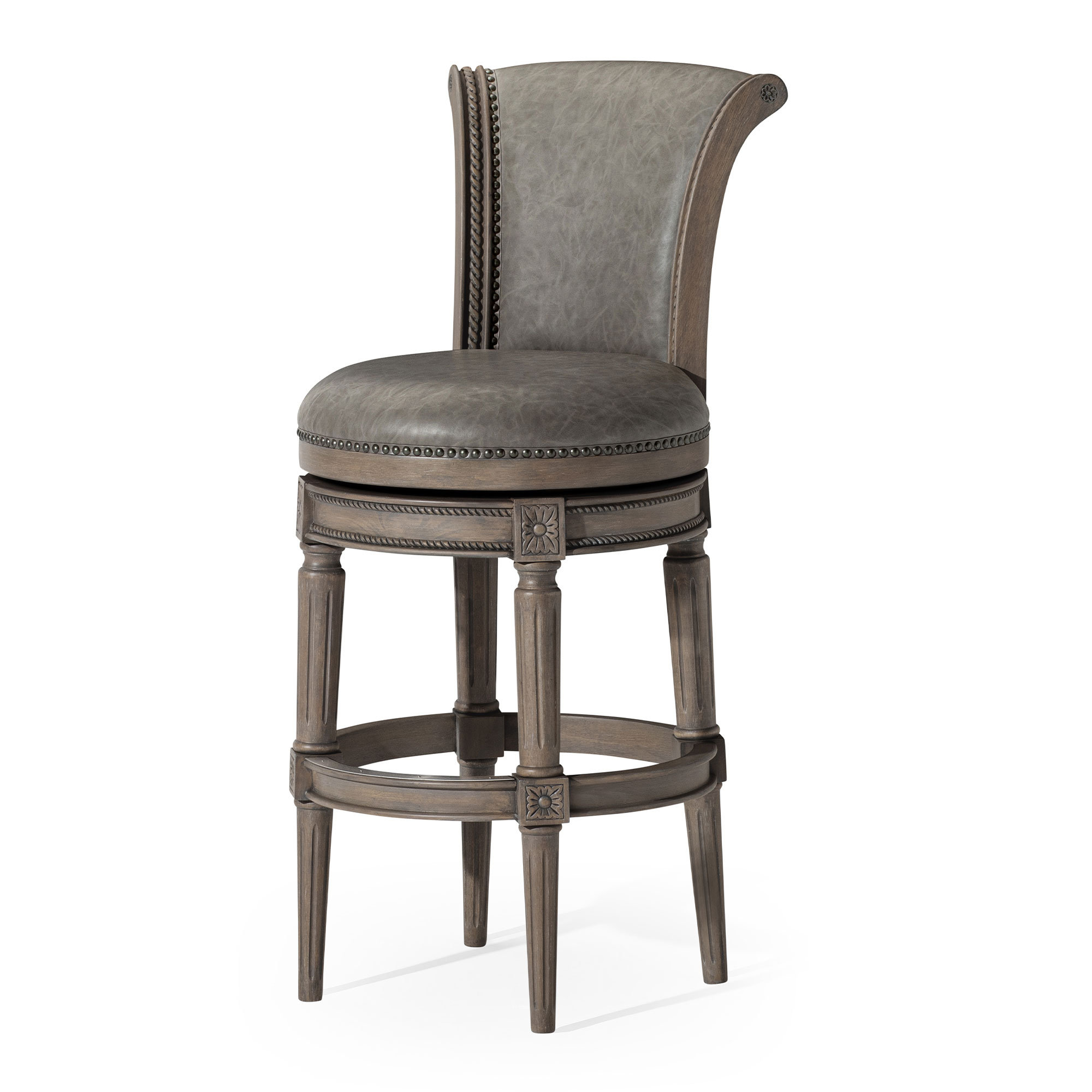 Maven Lane Pullman Bar Stool with Vegan Leather Upholstery & Reviews ...