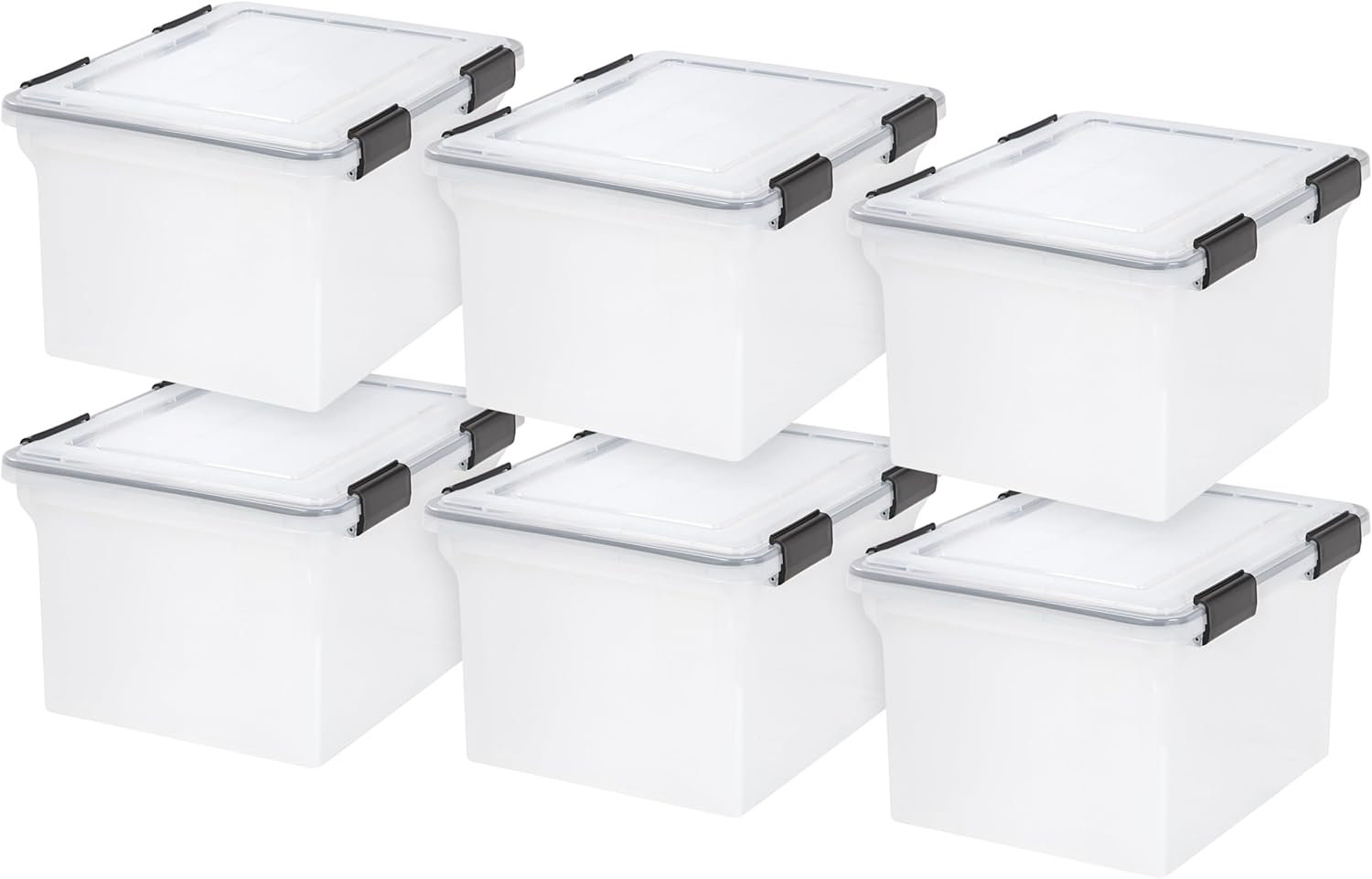 Artmeer 32 Quart WEATHERPRO Plastic Storage Box with Durable Lid and ...