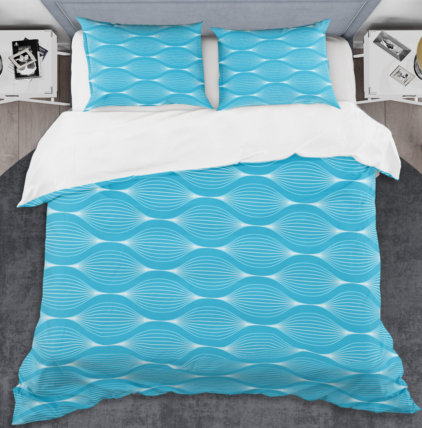 Design Art Light Wave Mid-Century Duvet Cover Set | Wayfair