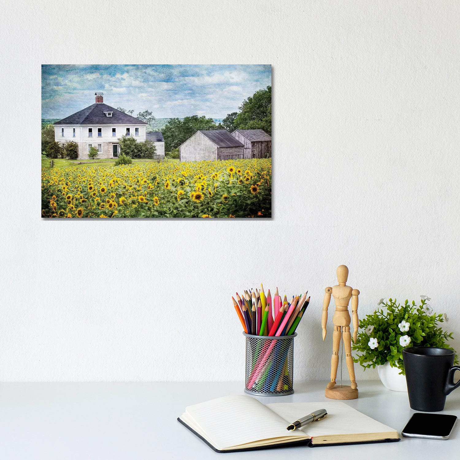 Brambly Cottage Sunflower Farm by Karen Burke - Wrapped Canvas ...