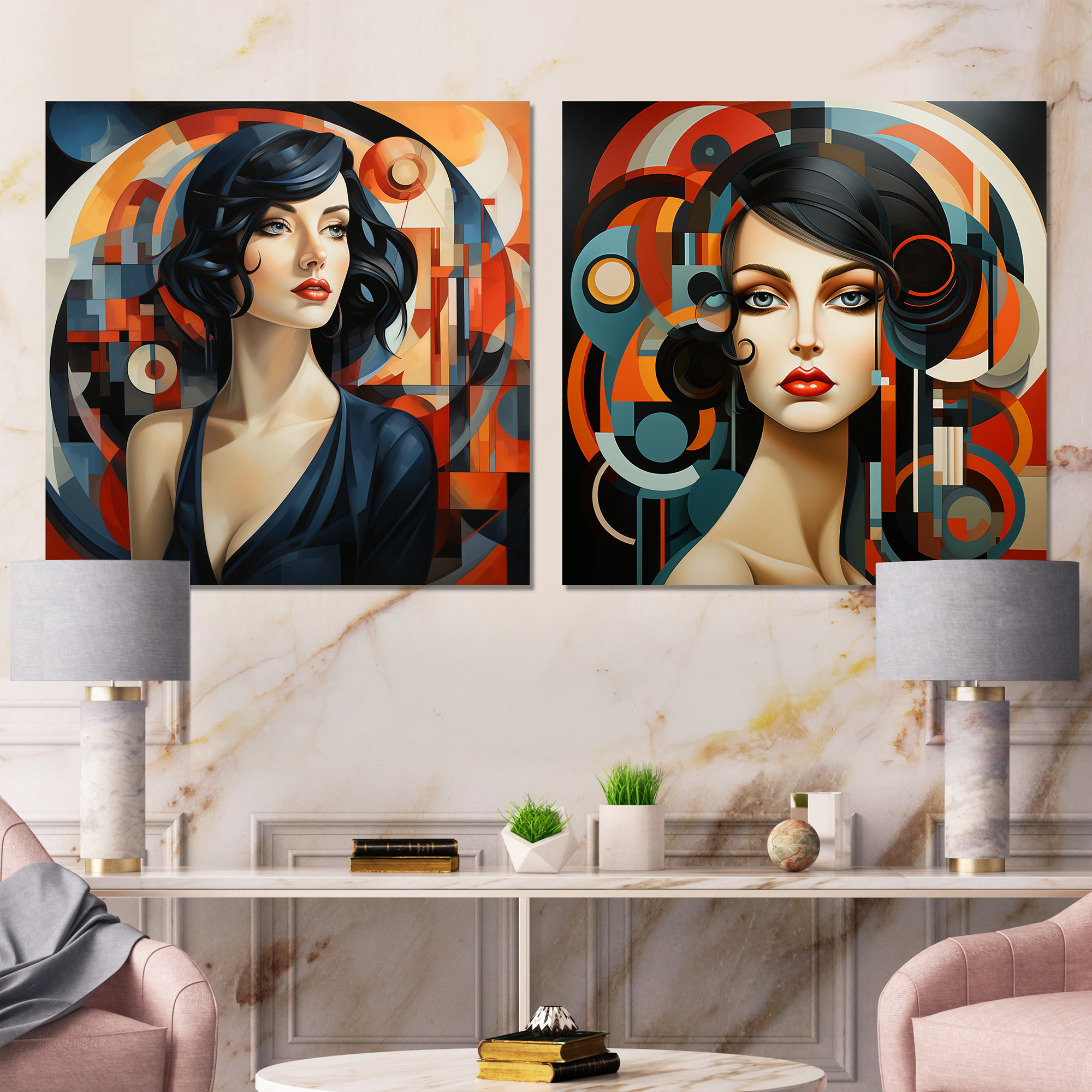 House of Hampton® Cubism Mulitcolor Woman Creation I - Cubism Metal ...