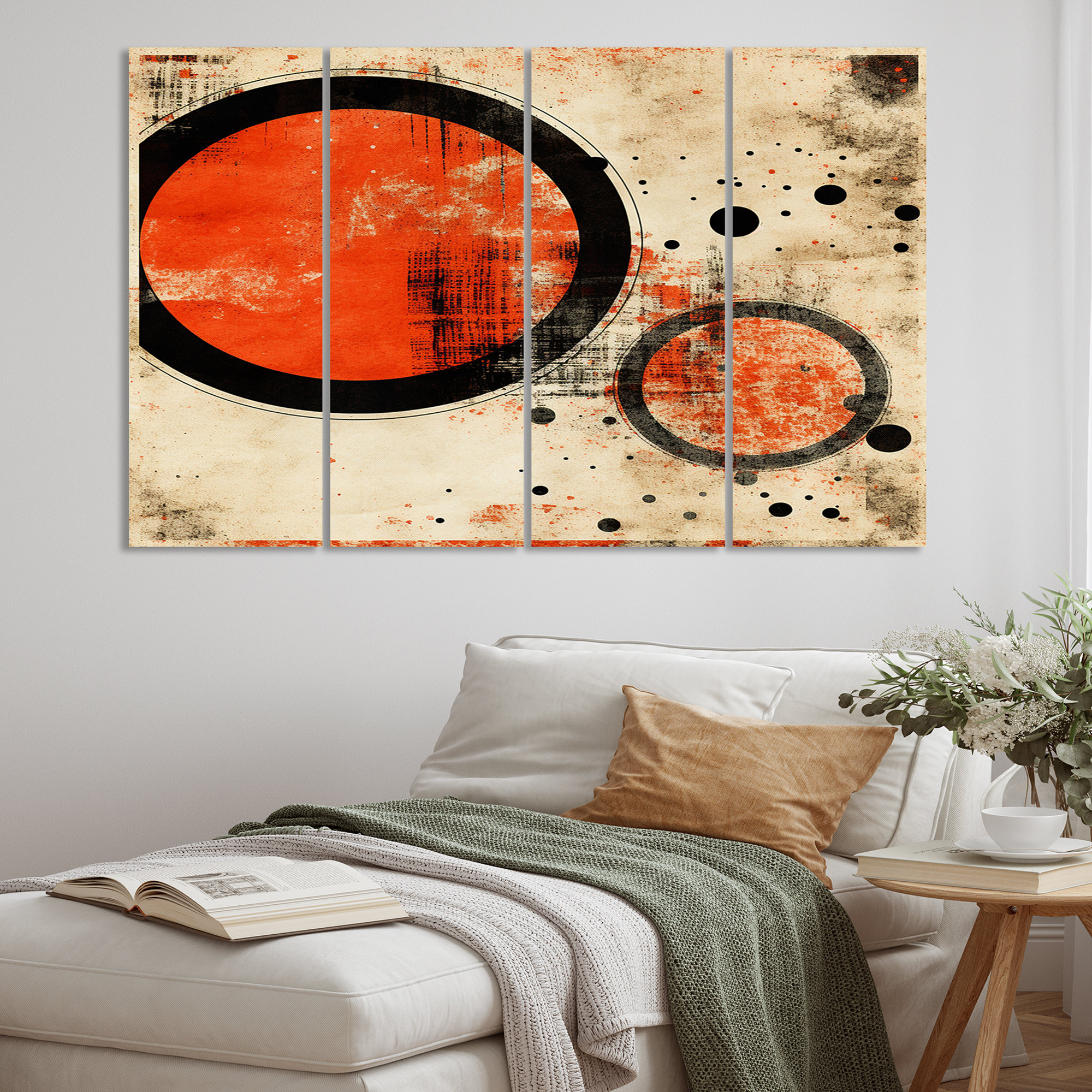 Design Art Inner Knowing Retro Circle Art I - Modern Midcentury Canvas ...
