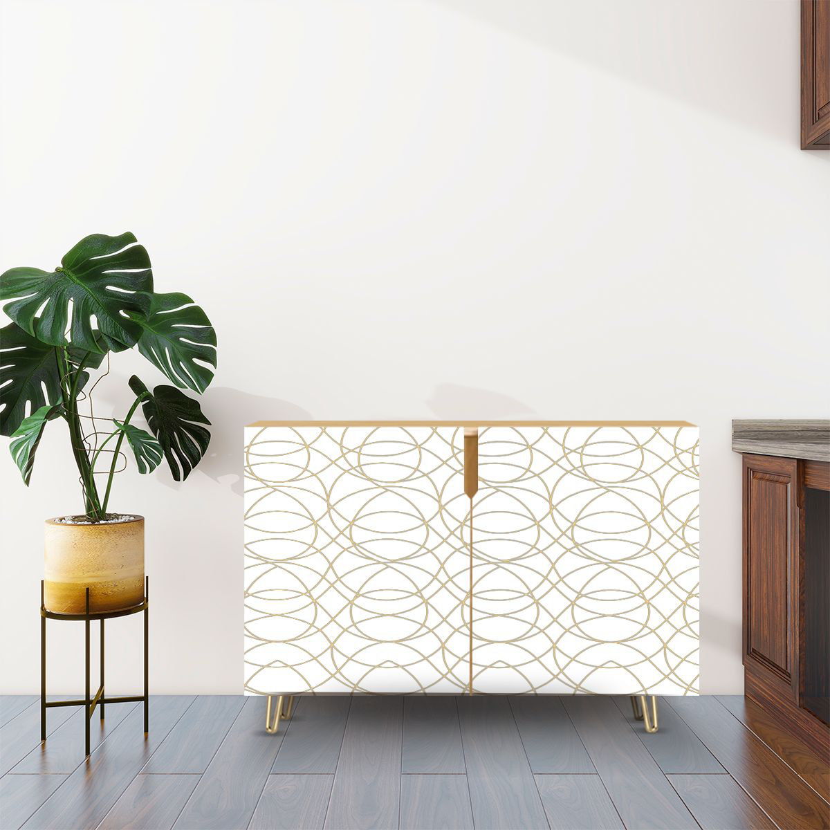 Wrought Studio™ Sideboard Buffet Cabinet with Storage Abstract ...