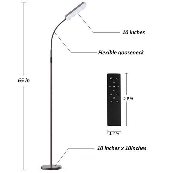 Latitude Run® Tanieka 68.7" LED Standing Task/Reading Floor Lamp with ...