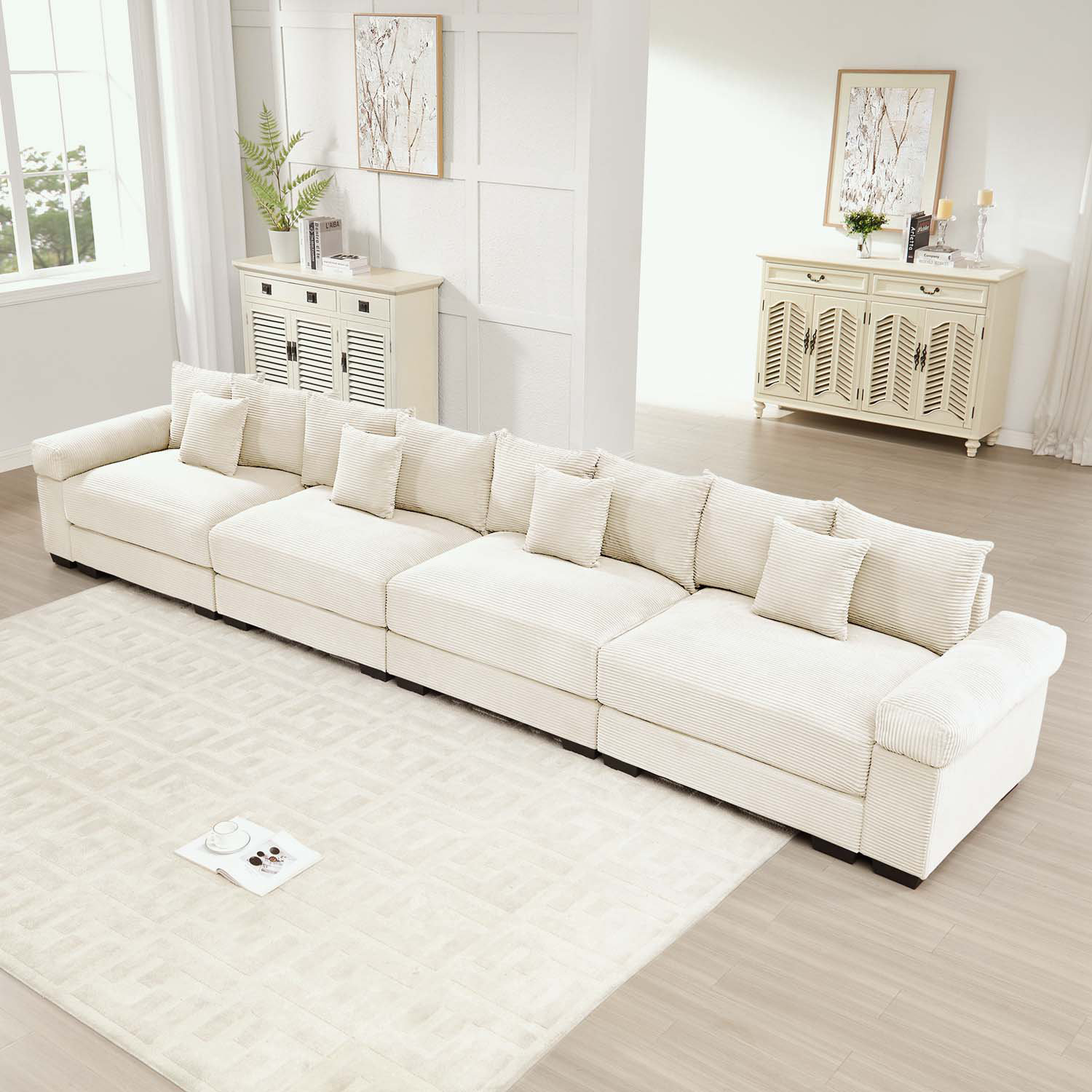 Mercer41 Modular Sectional Couch with 12 Throw Pillows - Wayfair Canada