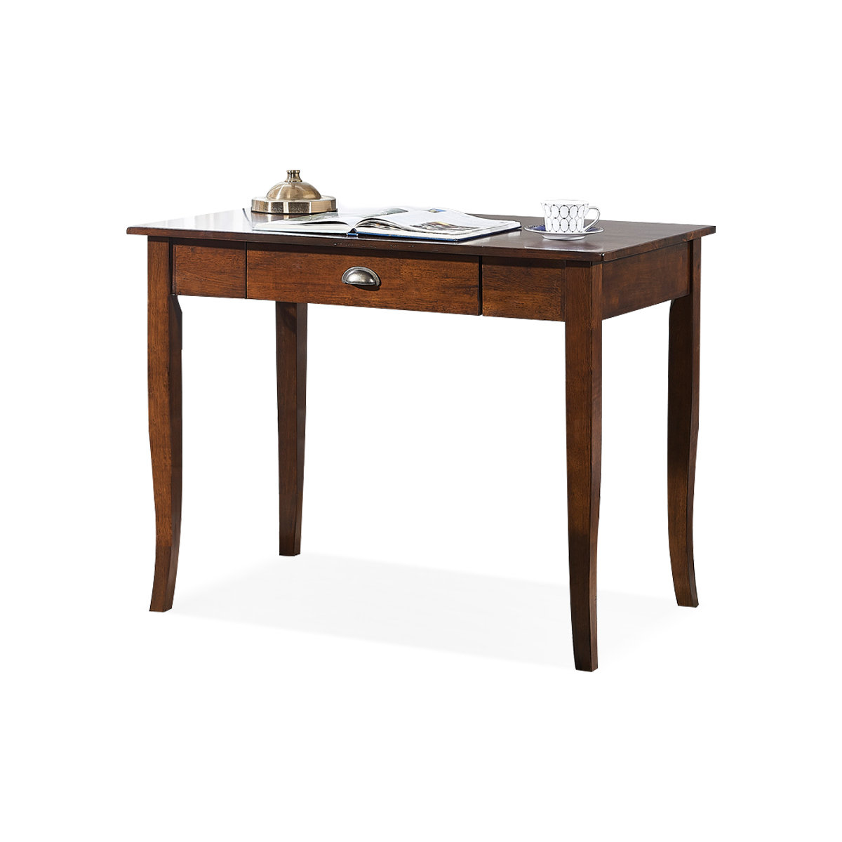 Red Barrel Studio® Dark-walnut Rectangular Solid Wood with 1 drawers ...