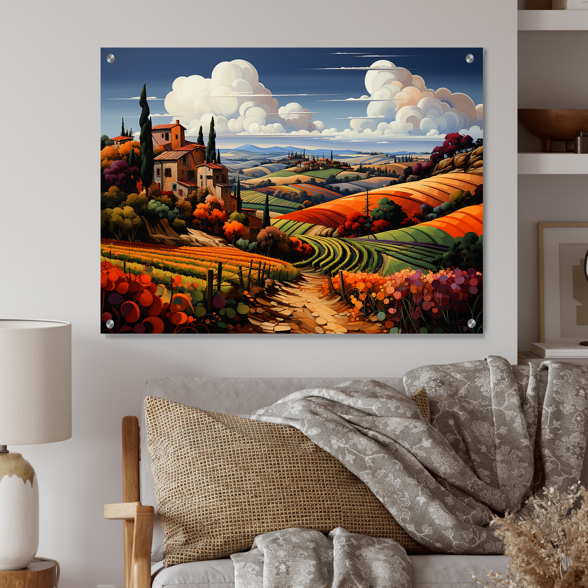 Design Art Italy Tuscan Vineyards I - Italy Acrylic Wall Art - Wayfair ...