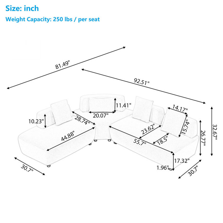 Latitude Run® Aliviah 3 - Piece Upholstered Sectional | Wayfair