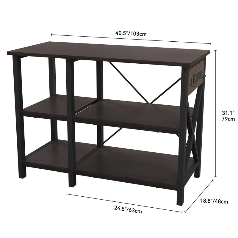 Ebern Designs 40-50 Gallon Metal Aquarium Stand Fish Tank Stand with 3 ...