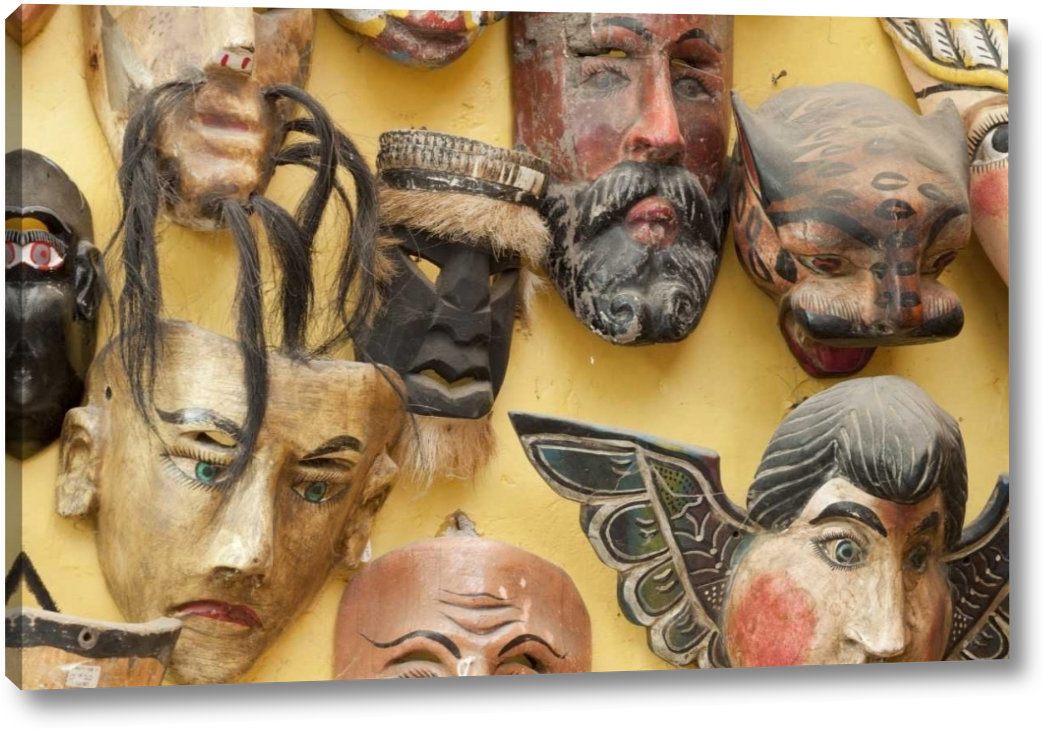World Menagerie 'Mexico Masks on Display' Photographic Print on Wrapped ...