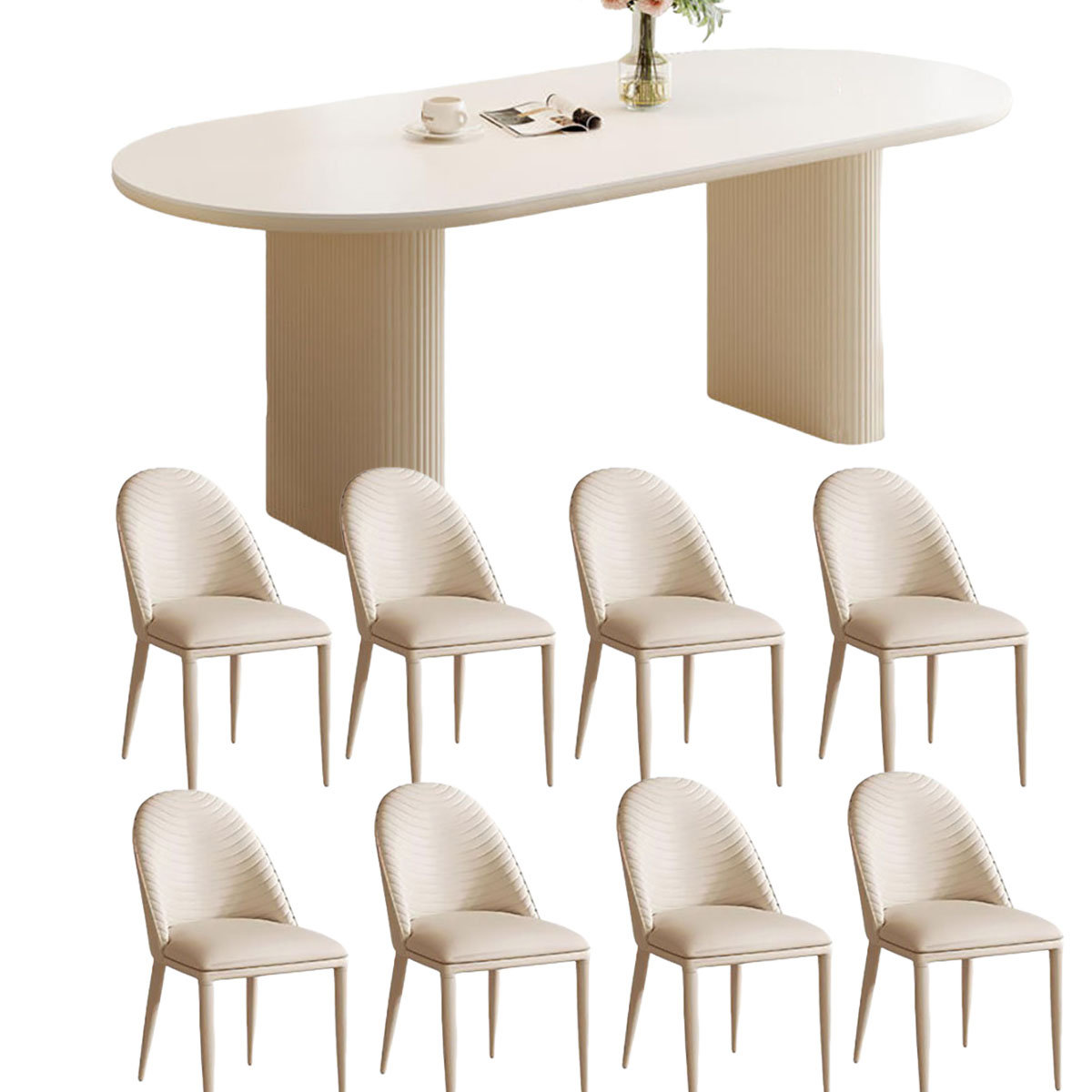 Animoe D Furniture Elegant Oval Rock Slab Dining Table - Wayfair Canada