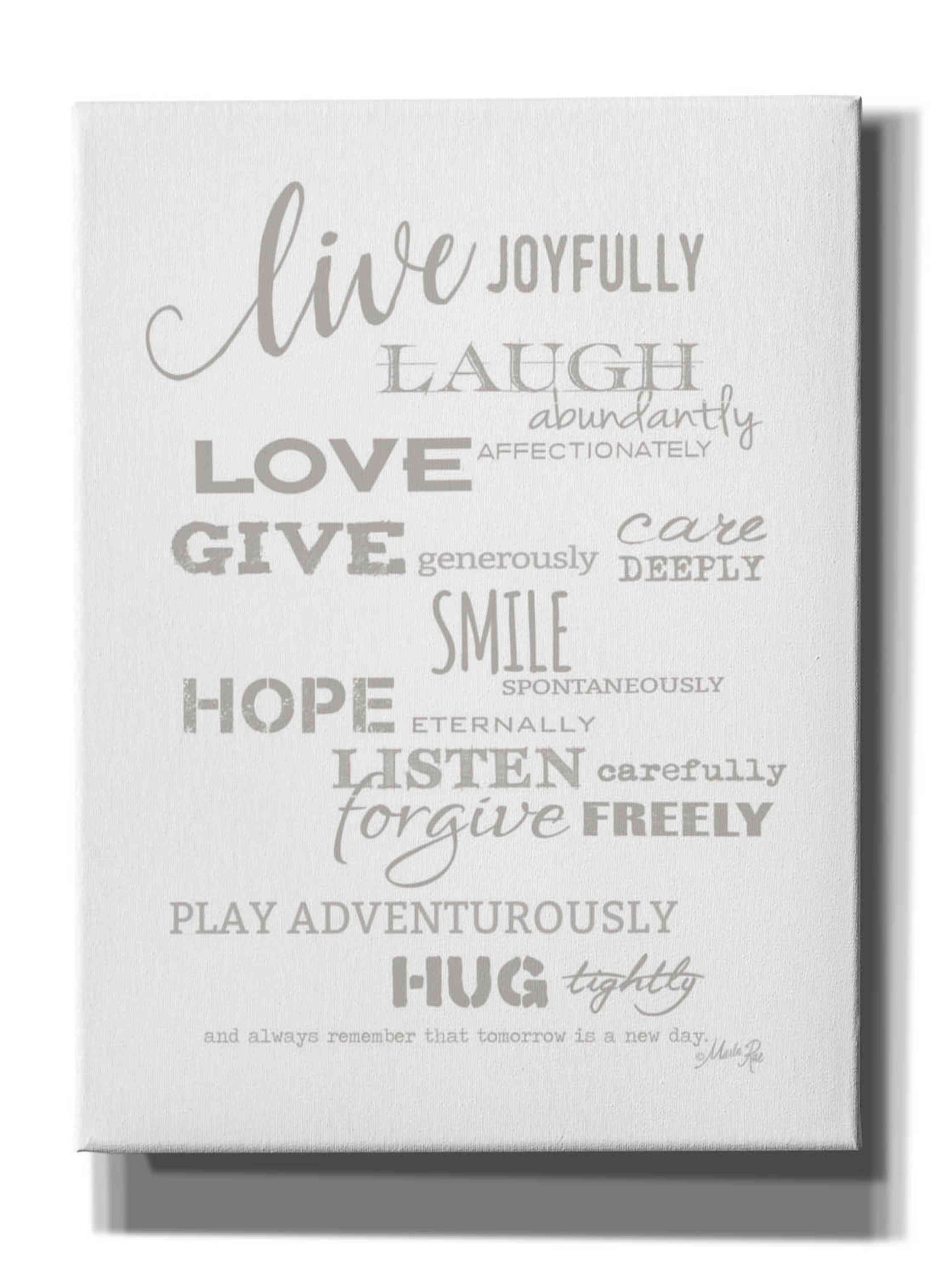 Trinx Live Joyfully - Wrapped Canvas Print - Wayfair Canada