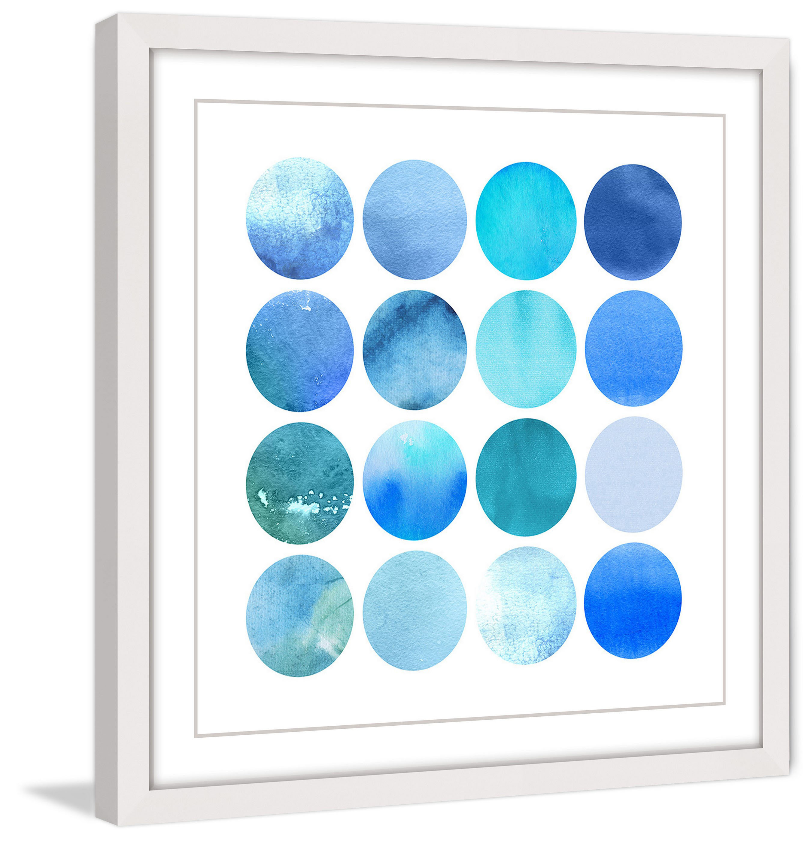 Ebern Designs Blue Dots by Marmont Hill - Picture Frame Graphic Art ...