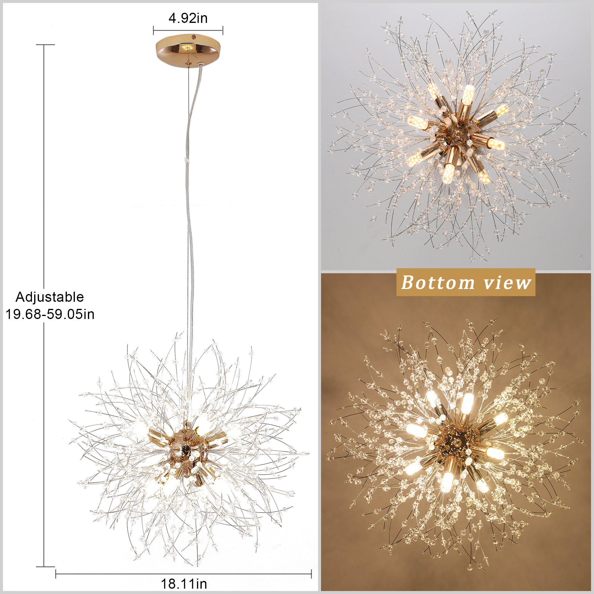 Mercer41 Ranada 8 - Light Dimmable Sputnik Sphere Chandelier & Reviews ...