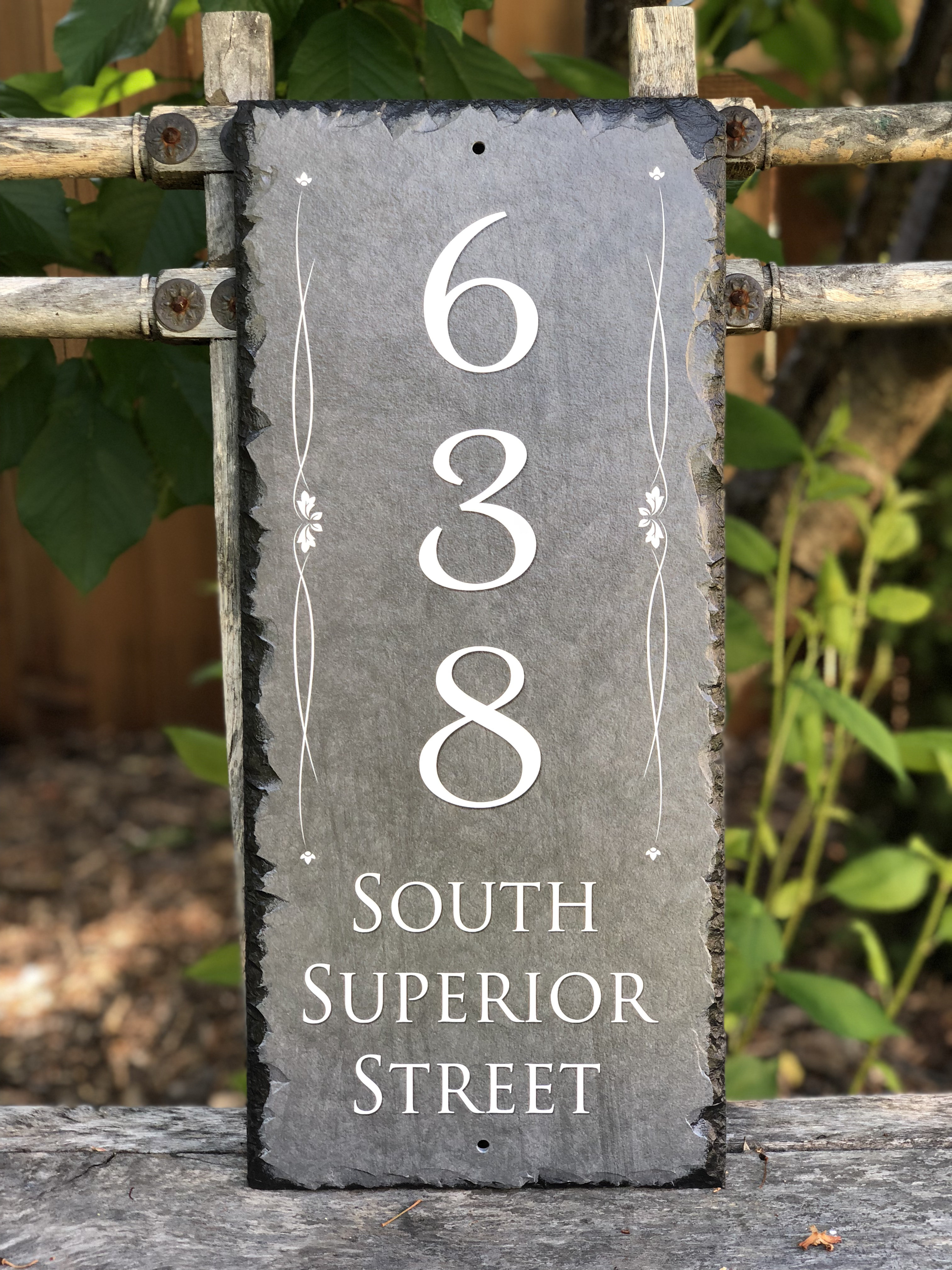 Sassy Squirrel Ink Personalized Slate Stone Address Plaque Decor House ...