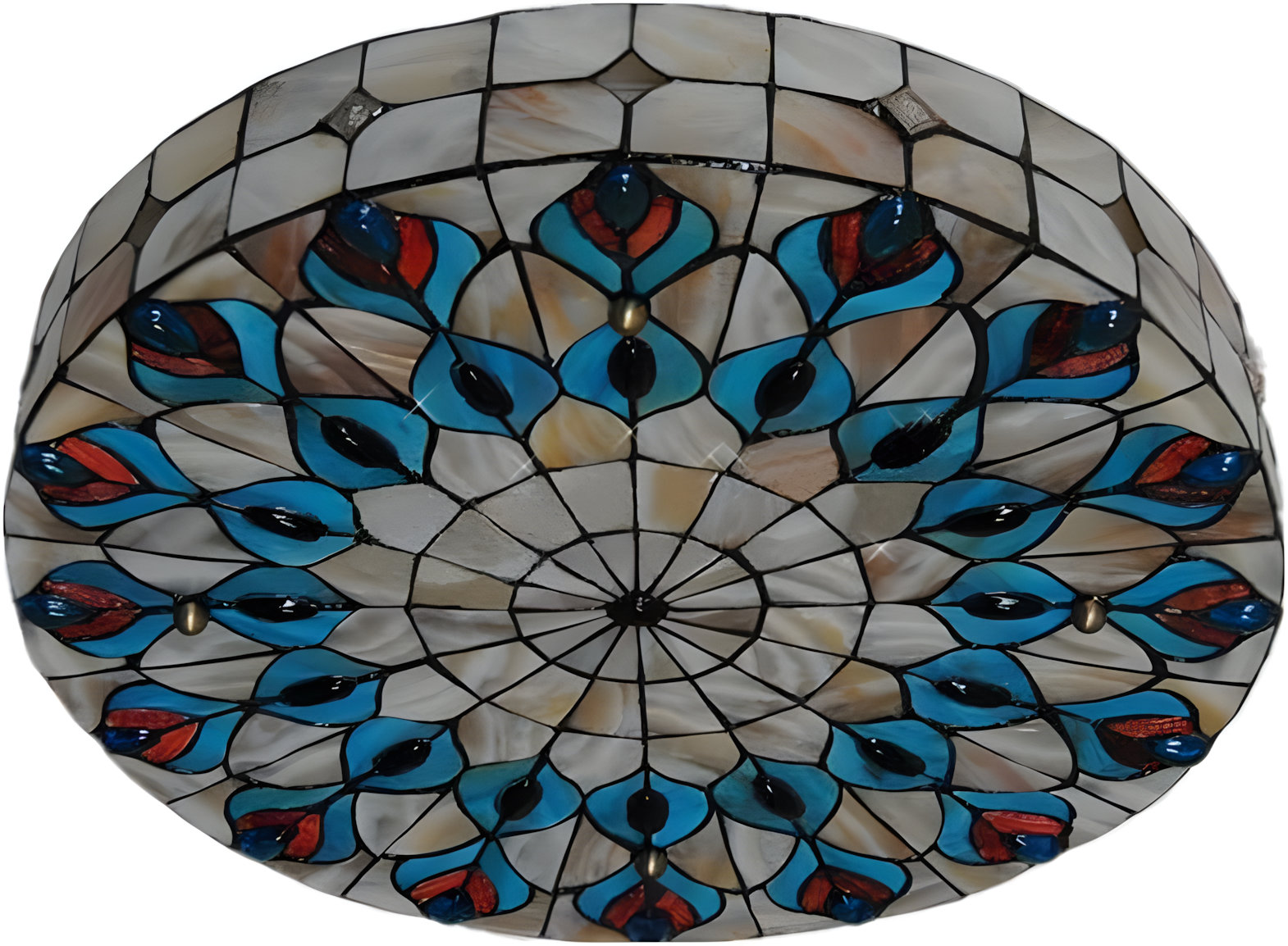 Bloomsbury Market Handcrafted Tiffany Style Flush Mount Ceiling Light ...