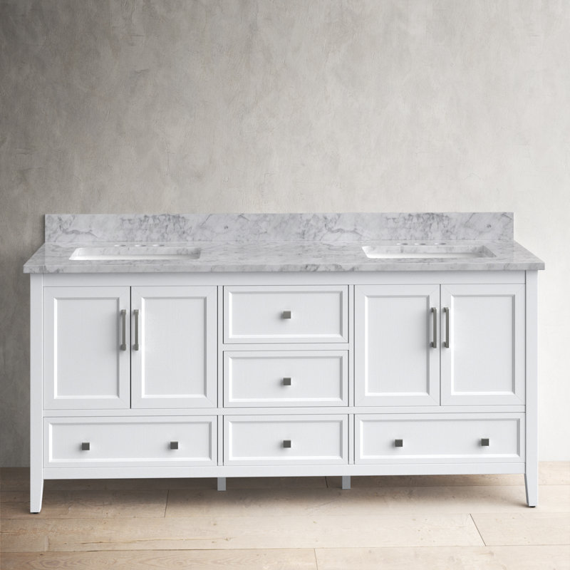Birch Lane™ Murrieta 73'' Double Bathroom Vanity with Marble Top | Wayfair