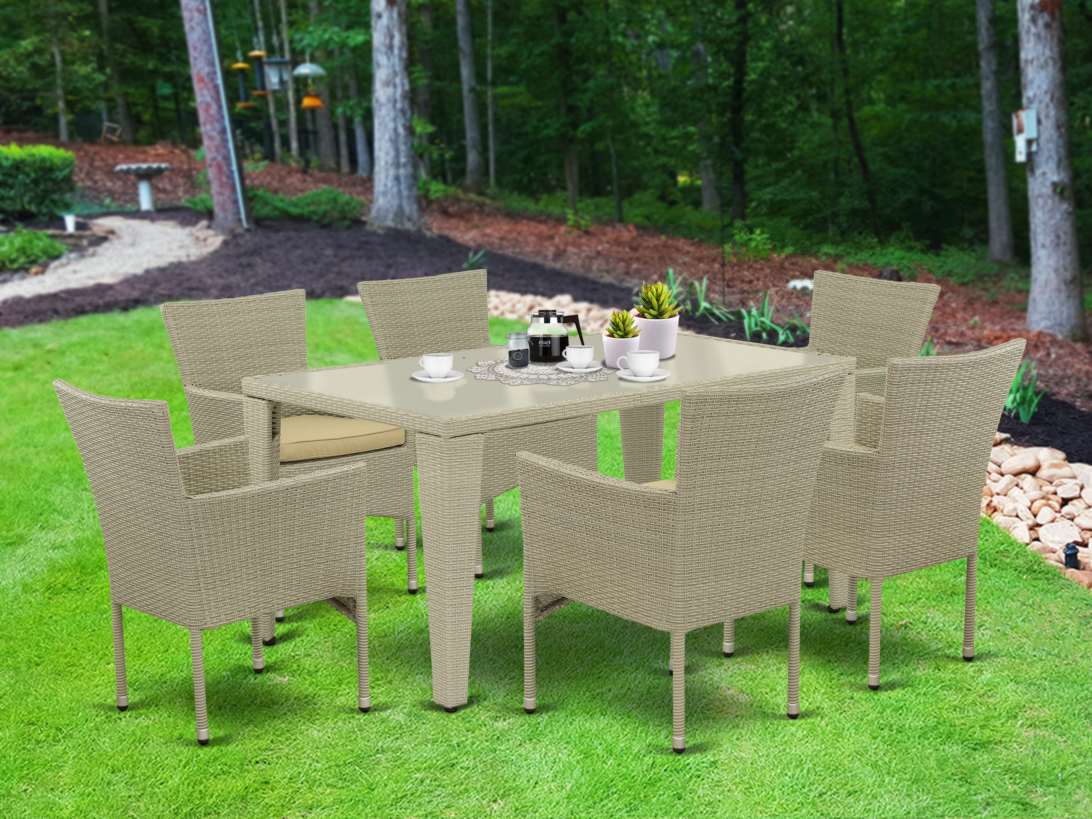 Bay Isle Home™ Catoosa Rectangular 6 - Person 36.02" Long Dining Set ...