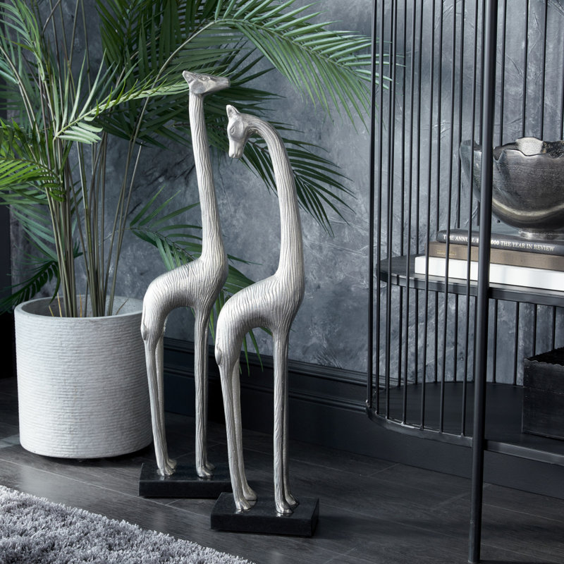 Mercer41 Luetta Cole And Grey Contemporary Aluminum Sculpture Set Of 2 ...