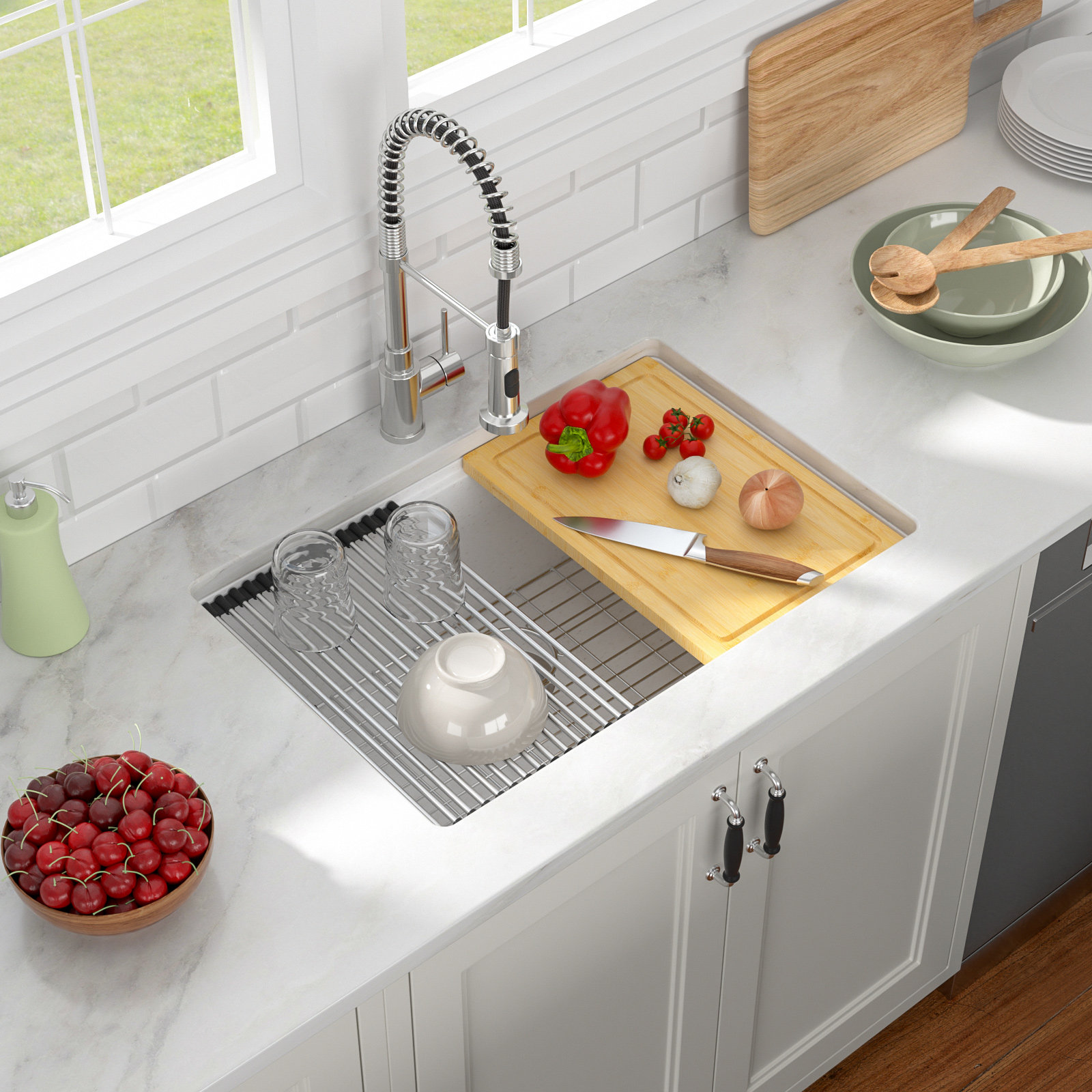 Lofeyo 30-In Granite Composite Workstation Undermount Kitchen Sink ...