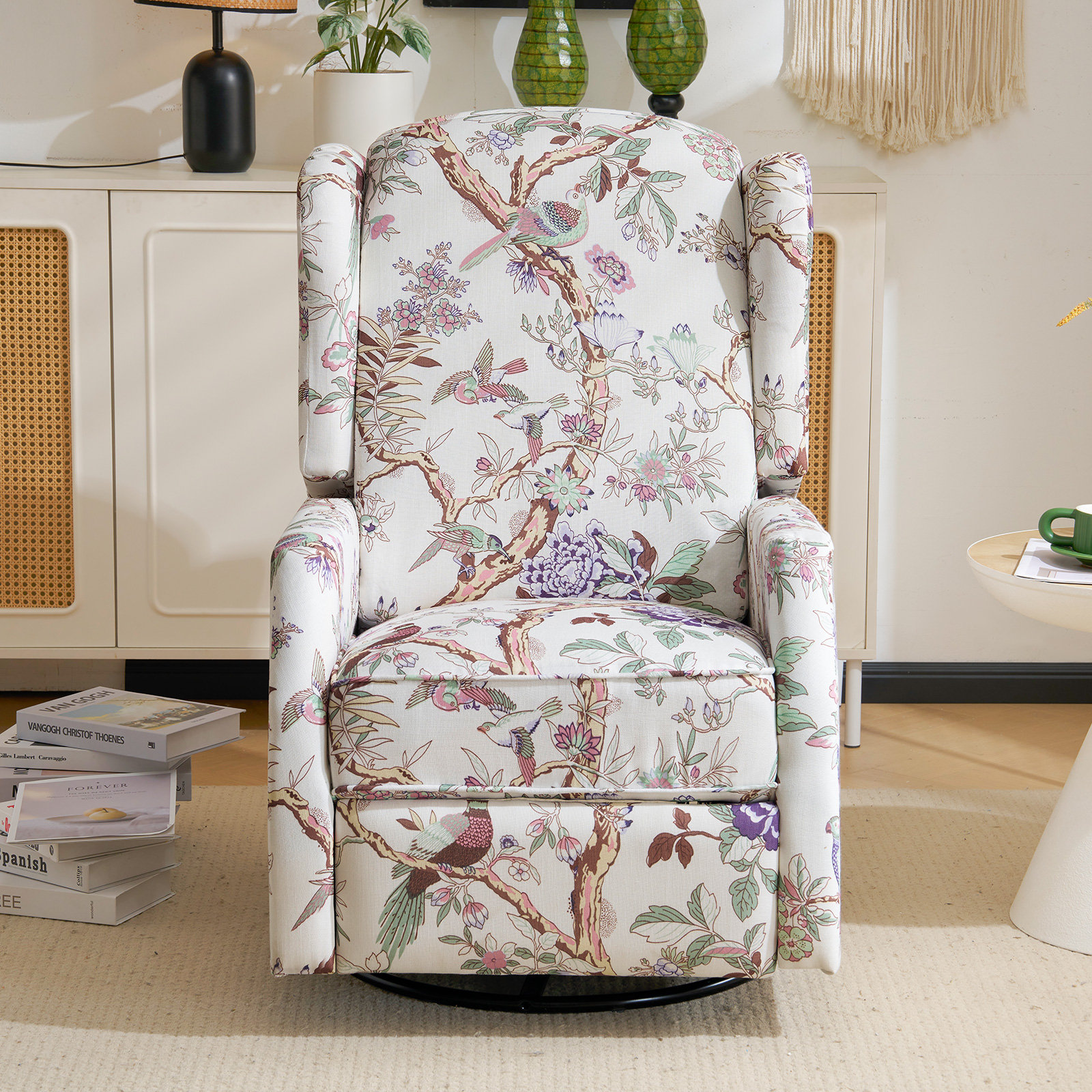 Lark Manor™ Swivel Rocker Recliner,Wingback Recliner Chair,Floral ...