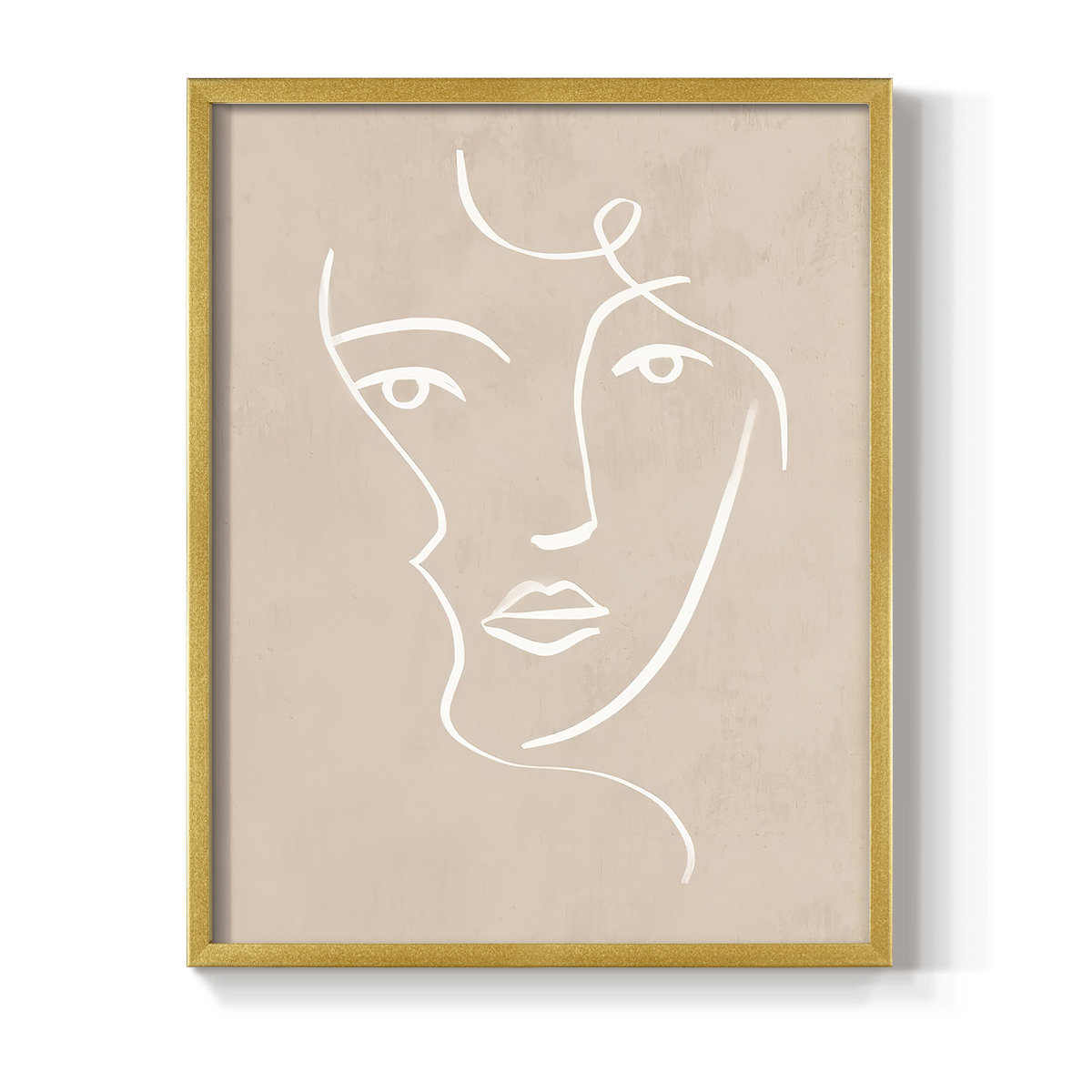 Ebern Designs Curly Face I Framed Print - Solid Wood | Wayfair