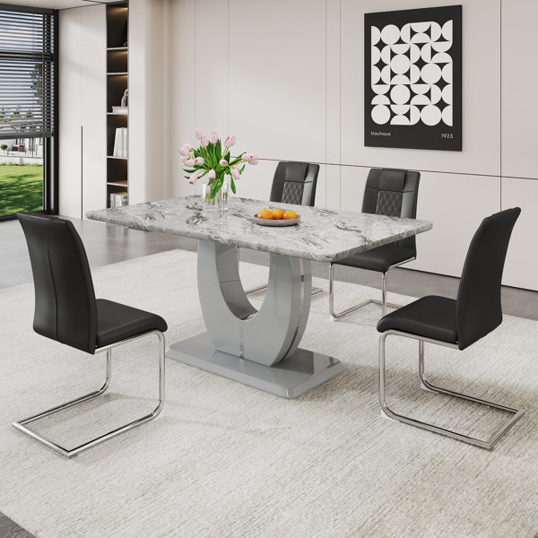 Ivy Bronx Ensemble de salle à manger rectangulaire L 62,99 po x l 35,43 ...