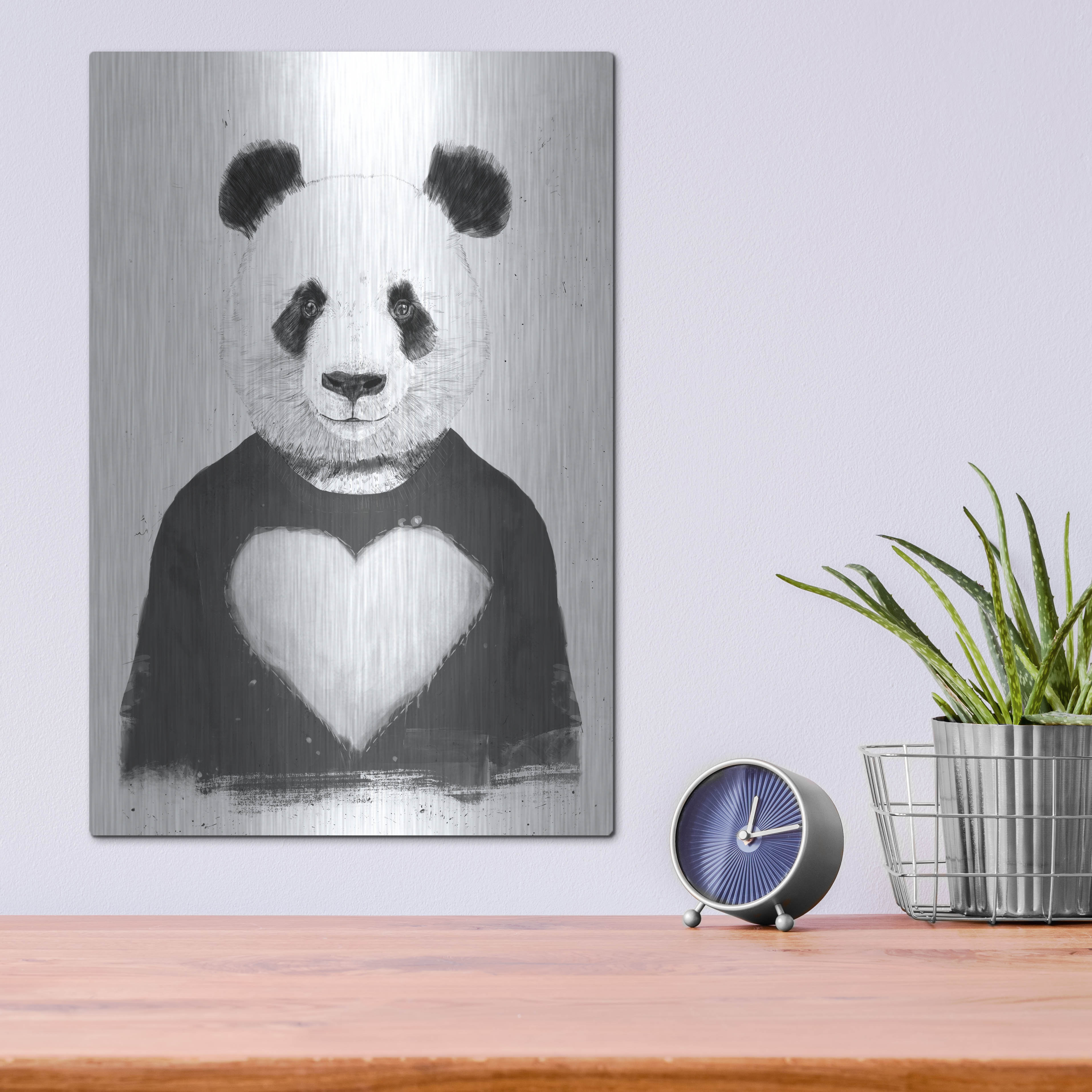 Bungalow Rose " Lovely Panda " by Balazs Solti on Metal | Wayfair