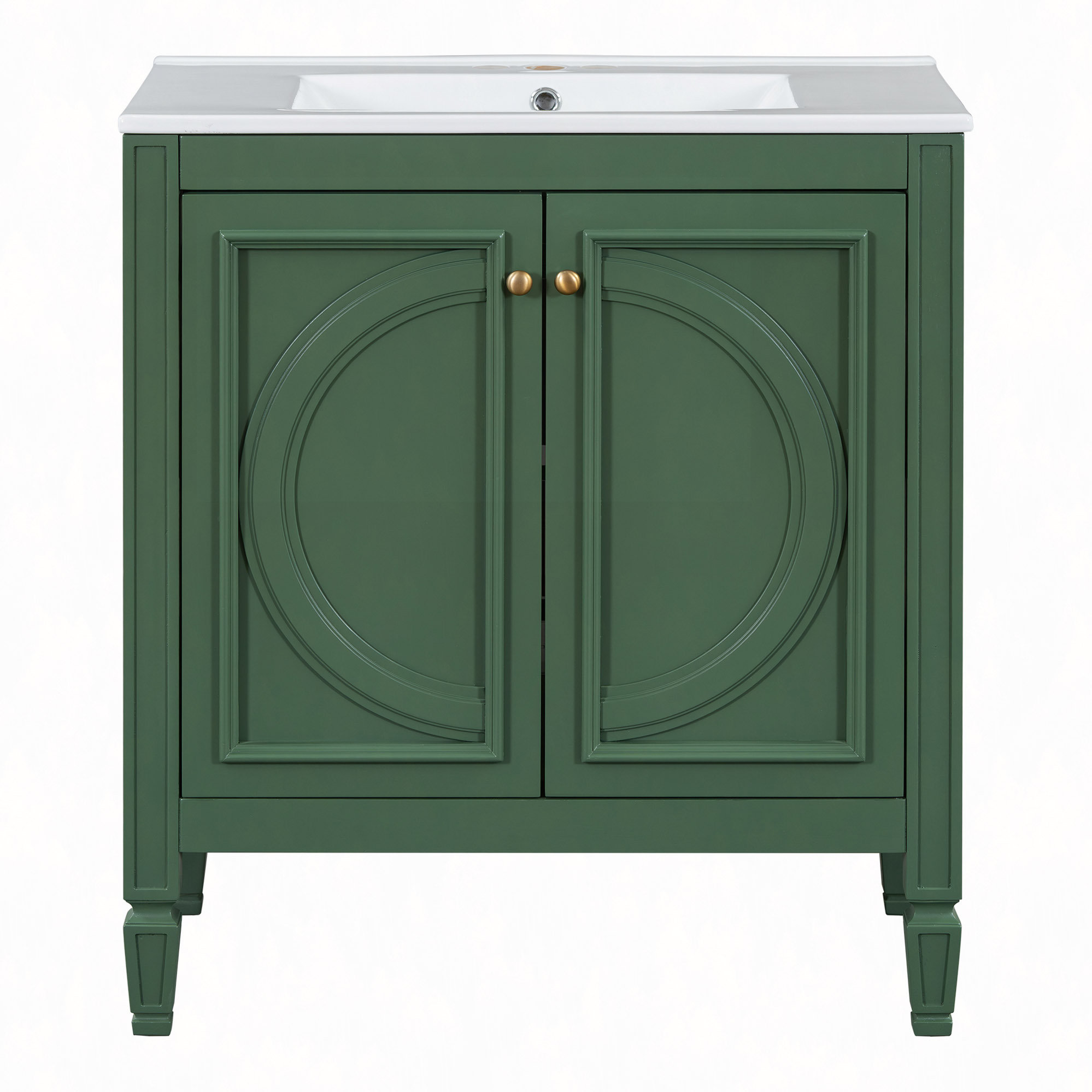 SUZHOUSUIYI 30" Bathroom Vanity With Sink, Two Doors With Shelf, Soft ...