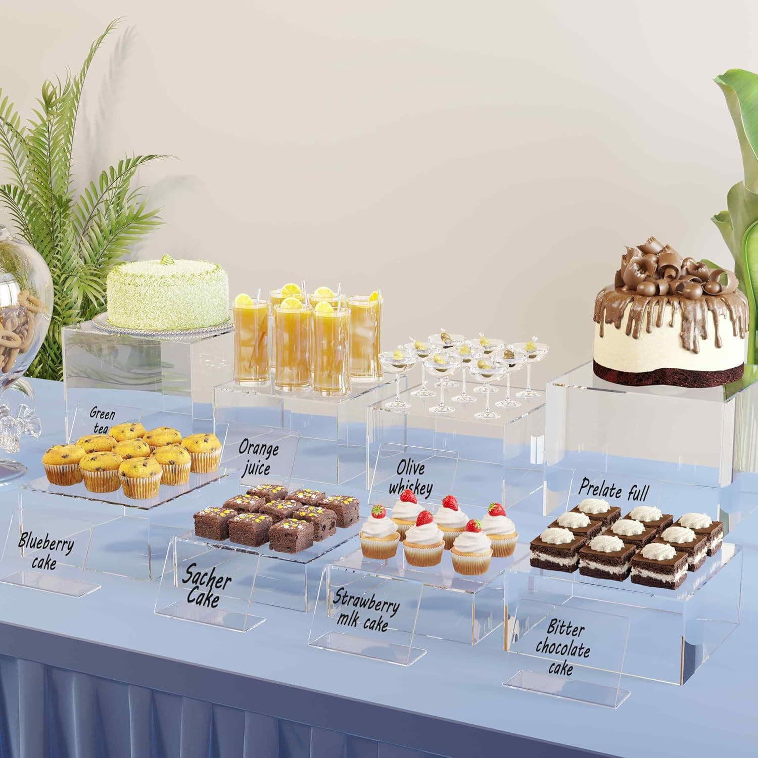 Rosdorf Park Elevate Your Buffet: Buffet Risers with Charming Mini Signs | Wayfair