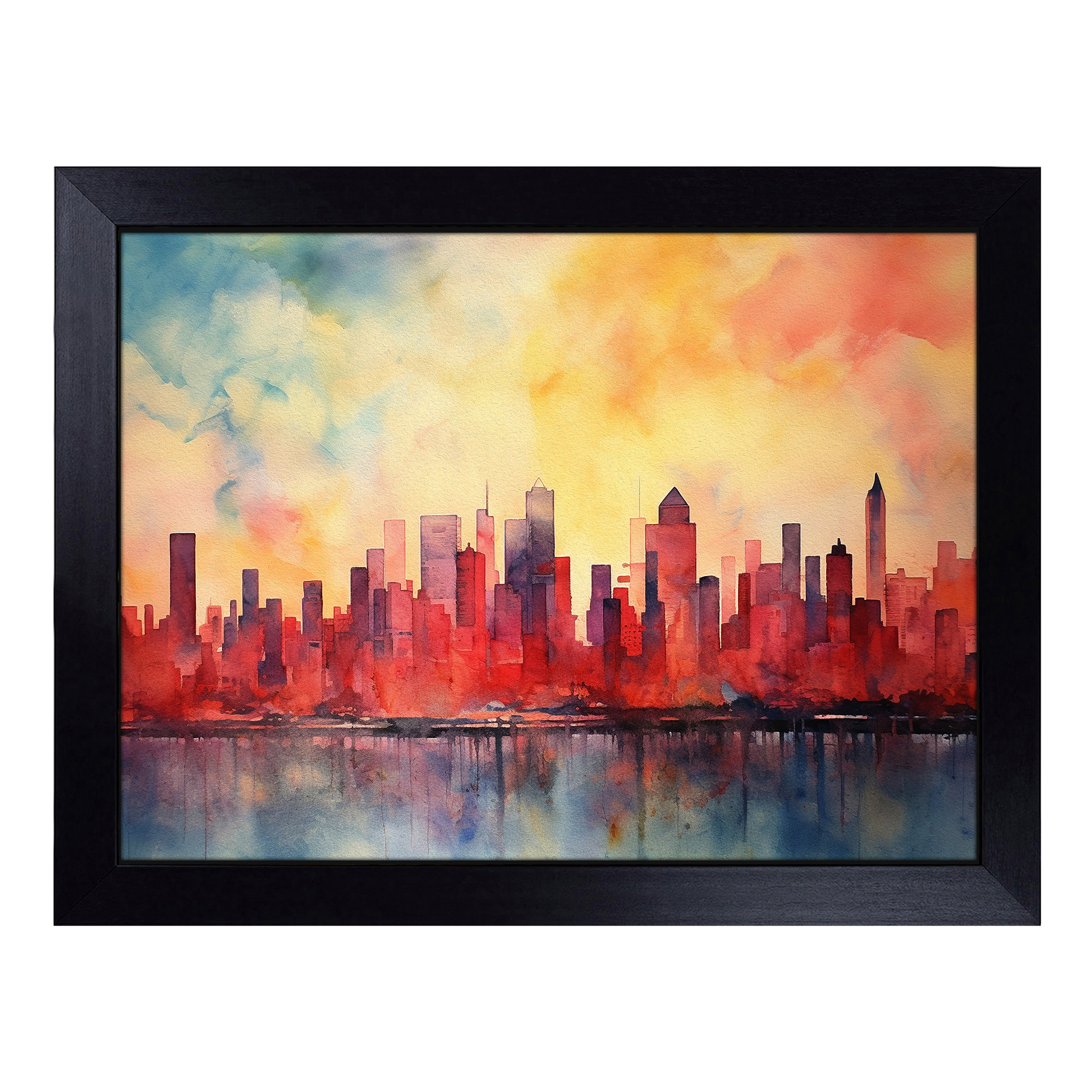 17 Stories Skyline Watercolour Lap Tray with Cushion | Wayfair.co.uk