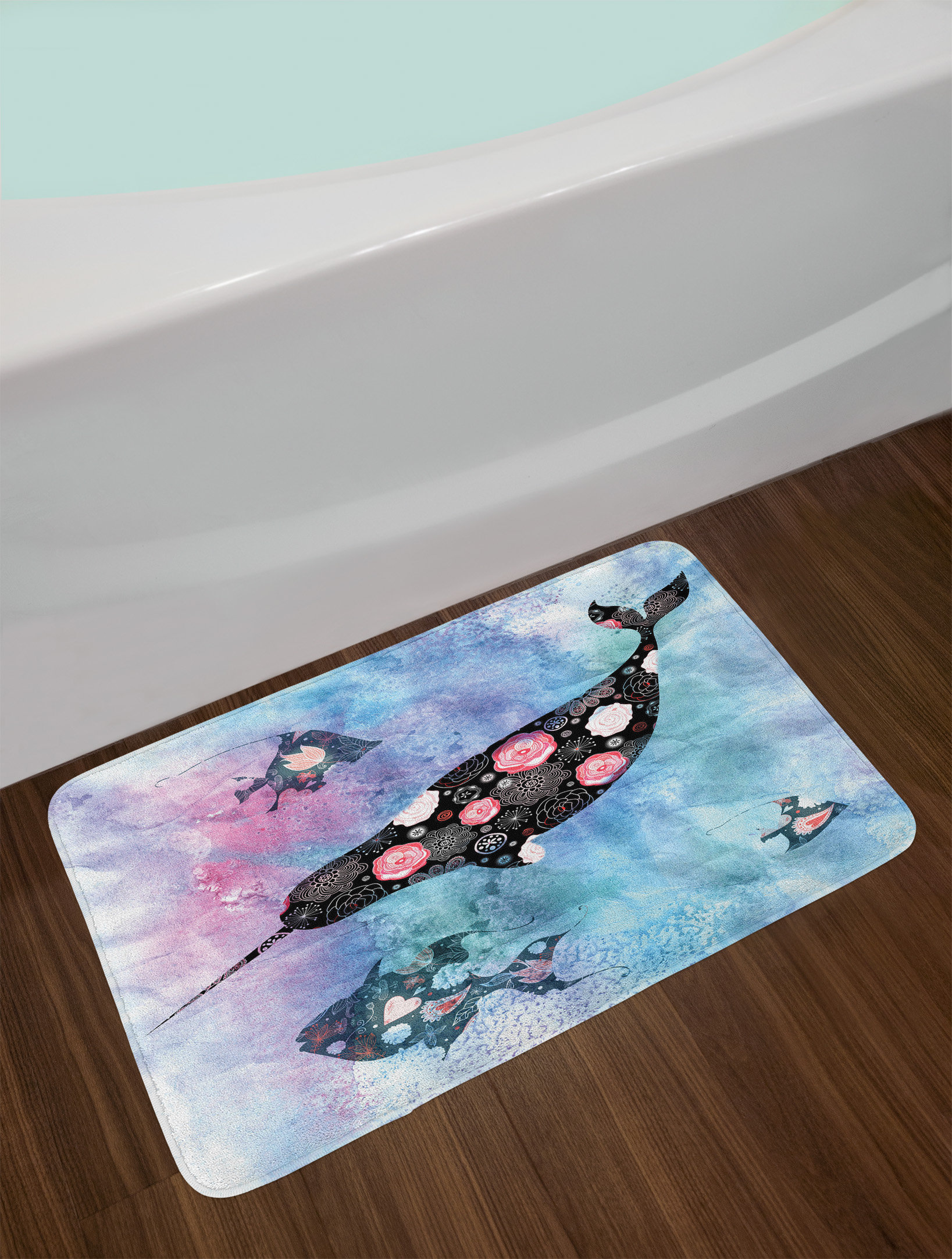 East Urban Home Bath Mat, Non Slip Backing, 30.2" x 20", Dark Fuchsia ...