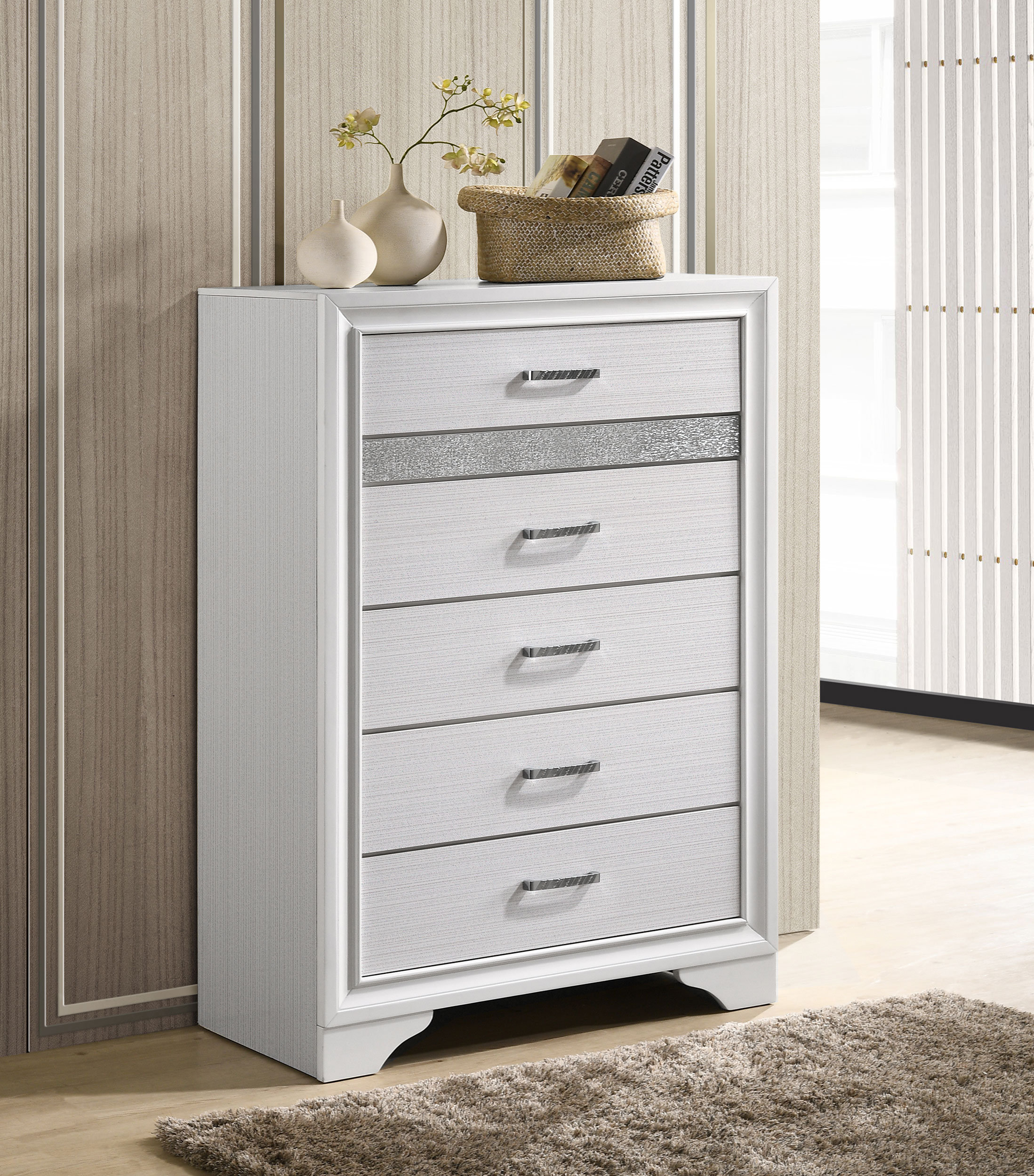 House of Hampton® Miranda 5-Drawer Bedroom Chest White | Wayfair