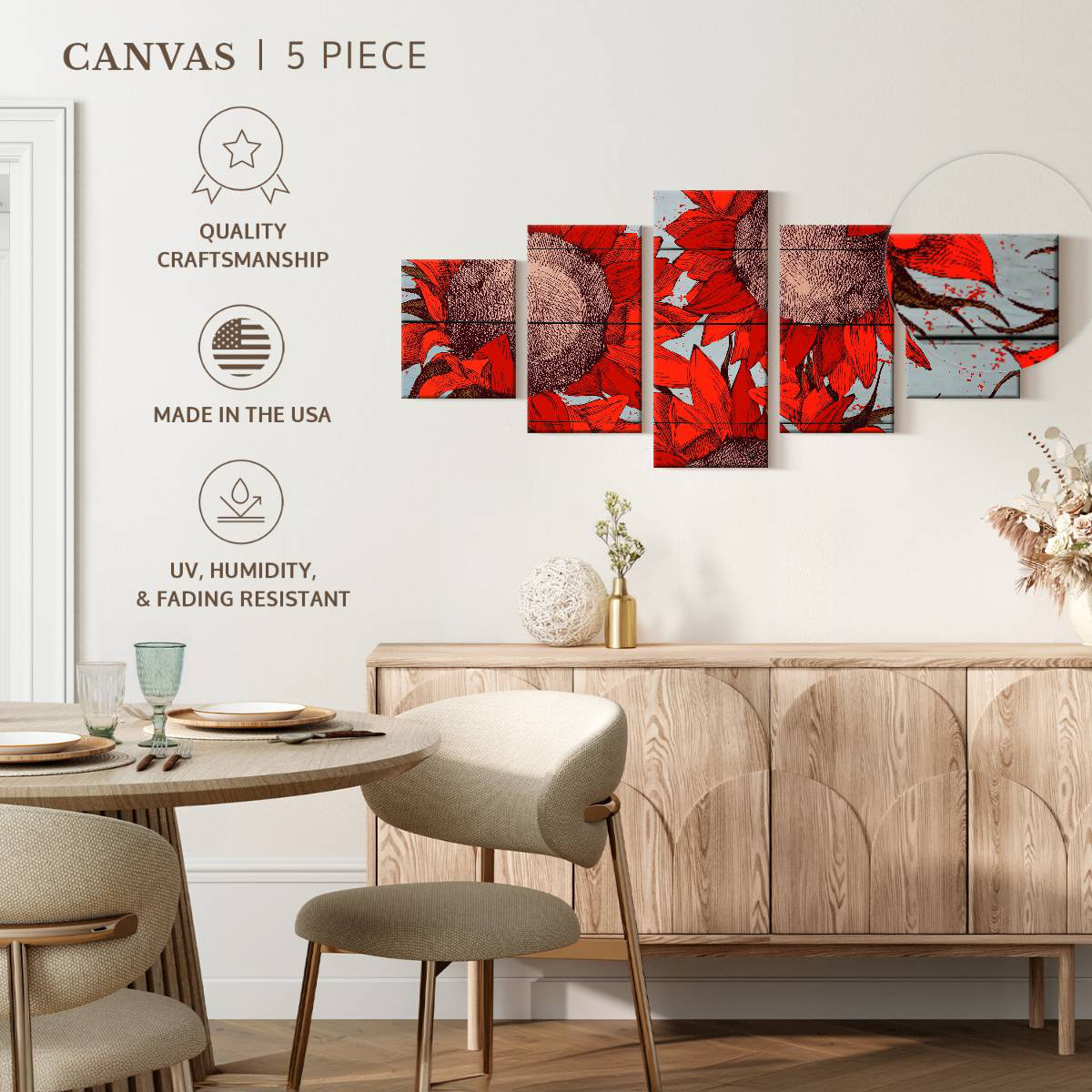 Ebern Designs Red Sunflowers | Wayfair