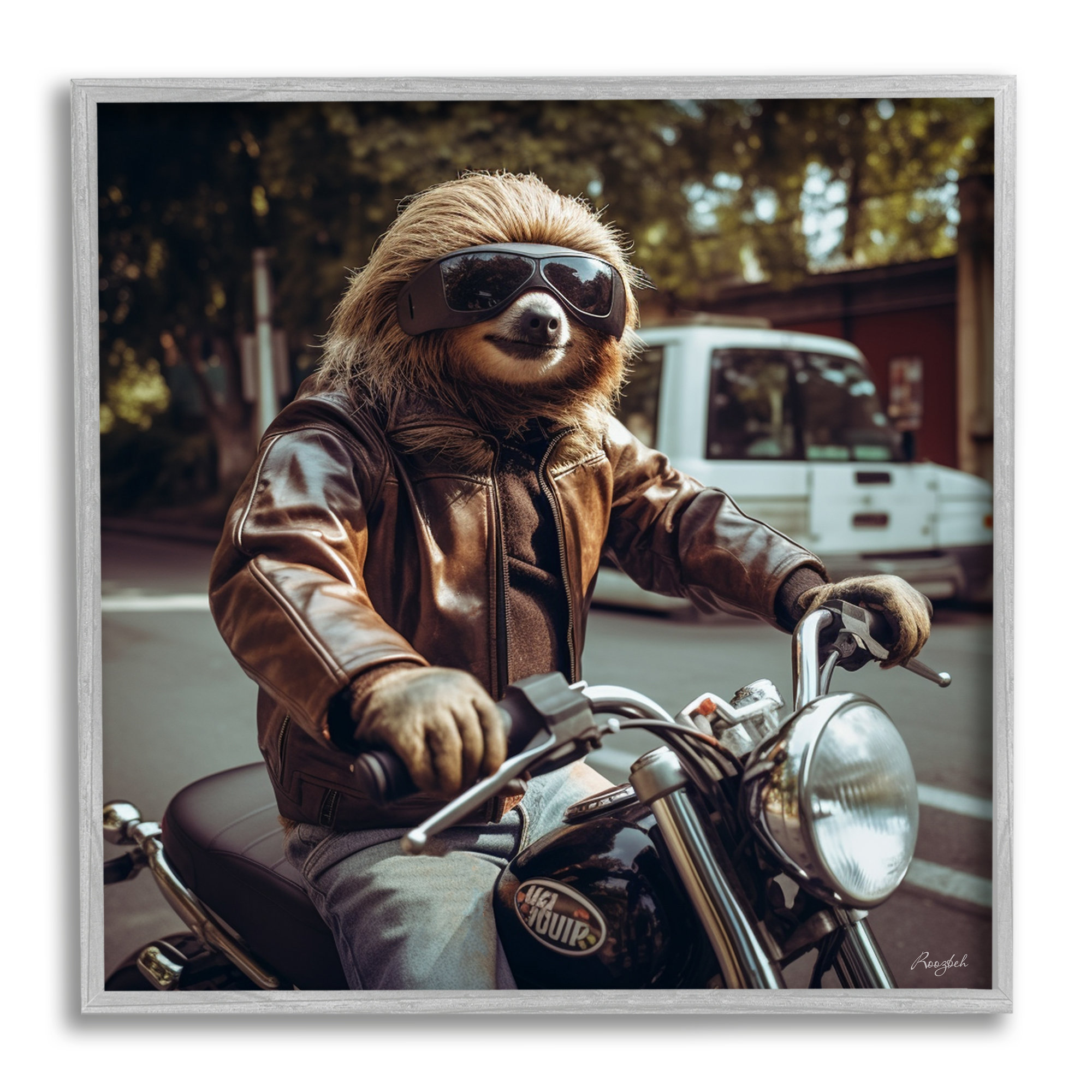 Stupell Industries Az-172-Framed Biker Animal Portrait by Roozbeh | Wayfair
