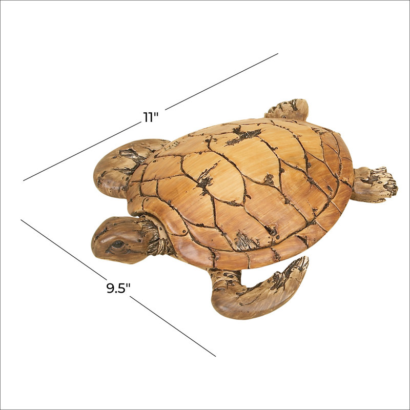 Bay Isle Home™ Polystone Turtle Decorative Brown Sculpture & Reviews ...