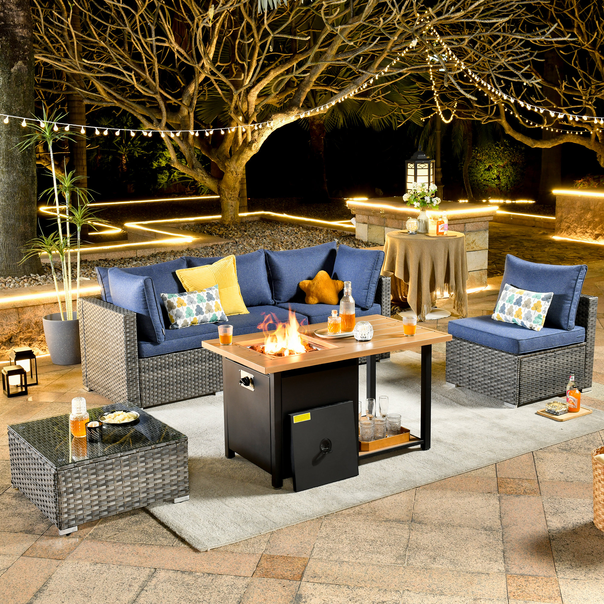 Latitude Run® 4 - Person Outdoor Seating Group with Cushions & Reviews ...