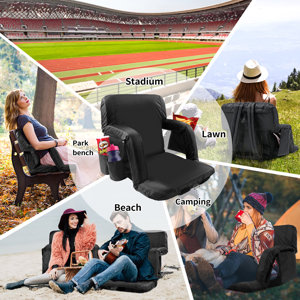 Latitude Run® Jaisigh Benches Portable Reclining Stadium Seats, Stadium ...