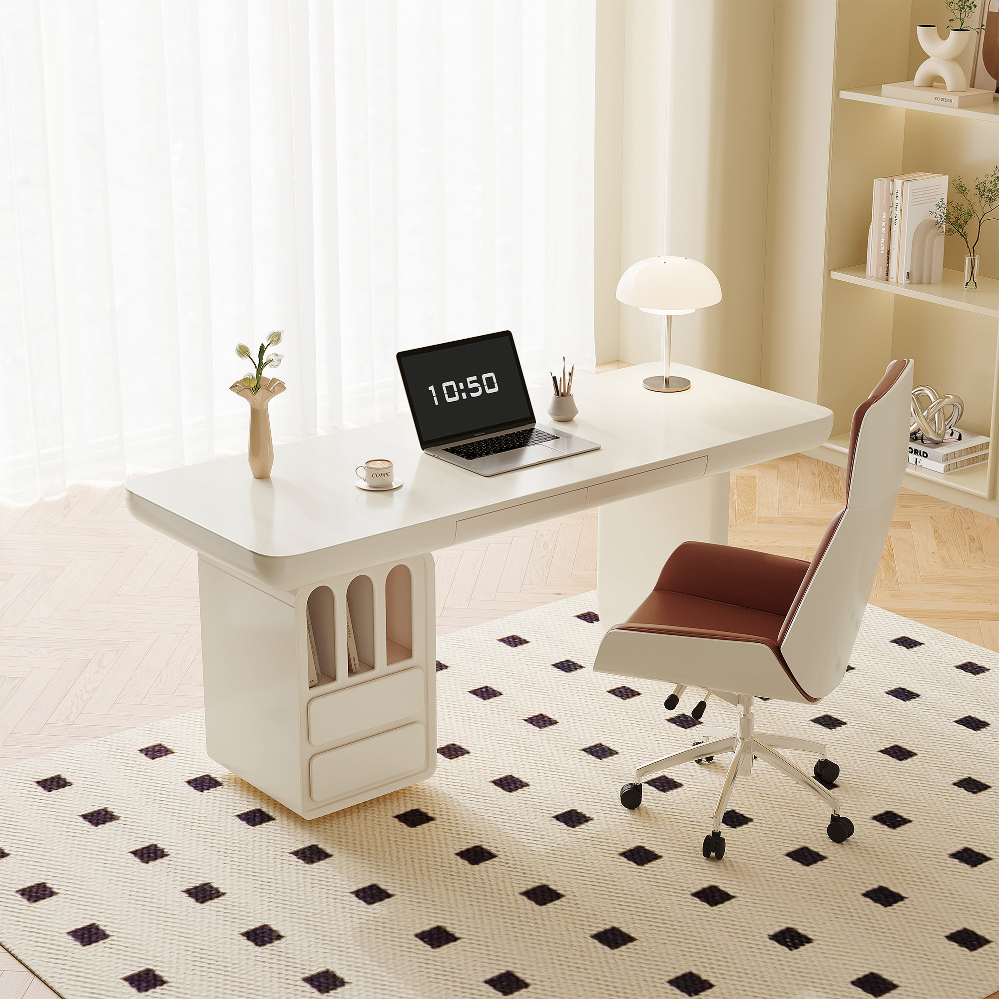 Brayden Studio® Drish Modern Wooden Writing Desk with Drawer ...