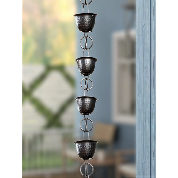 Monarch Rain Chains Aluminum Hammered Cup Rain Chain Replacement ...