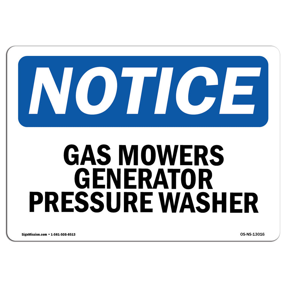 SignMission Gas Mowers Generator Pressure Washer Sign | Wayfair