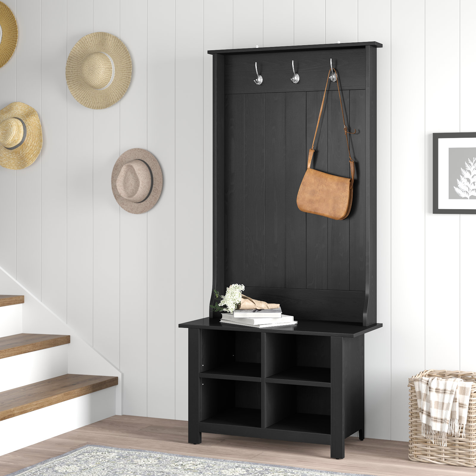 Wade Logan® Annalycia Hall Tree with Bench and Shoe Storage & Reviews ...