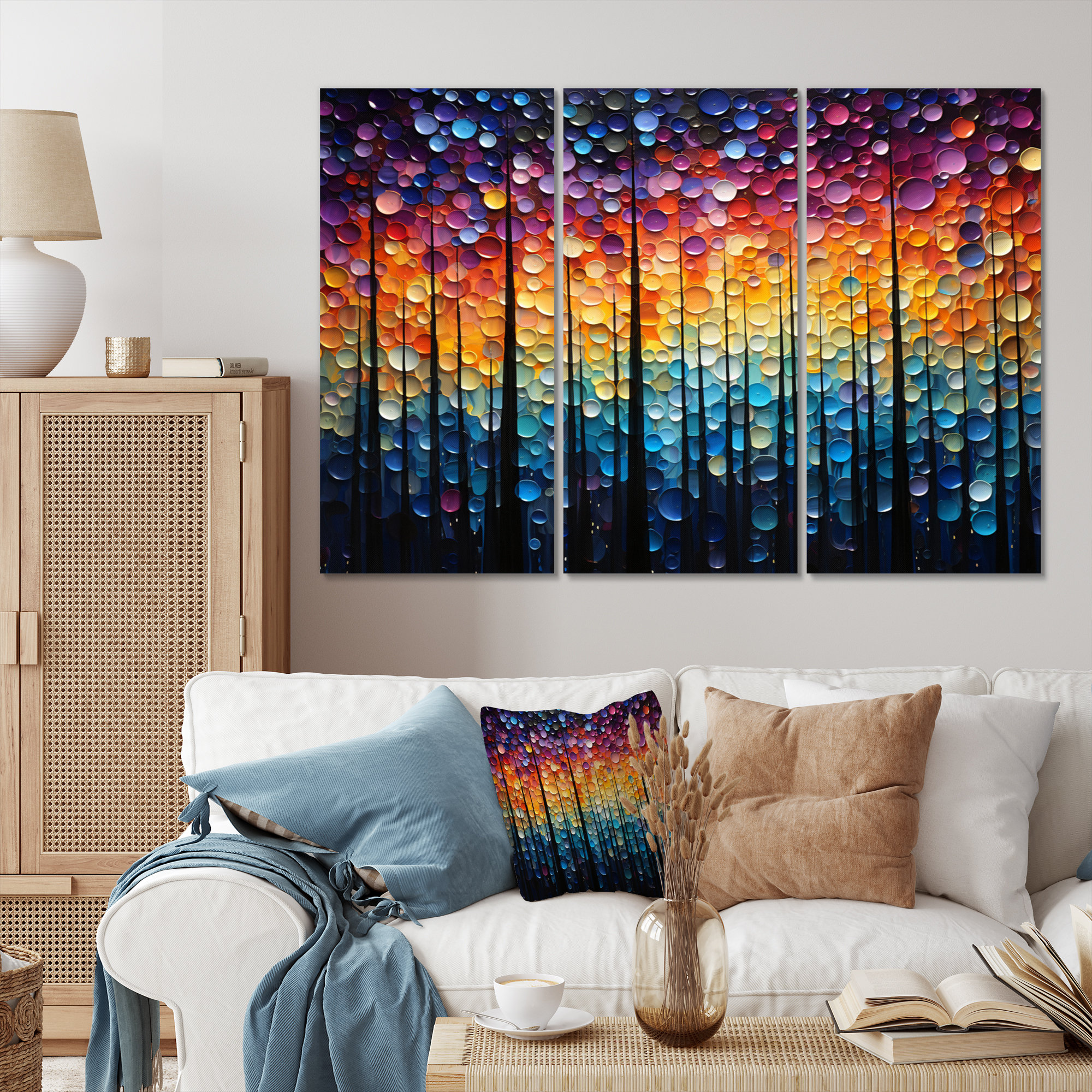Millwood Pines Hardedge Art Sublime Tree Symmetry II On Canvas 3 Pieces ...