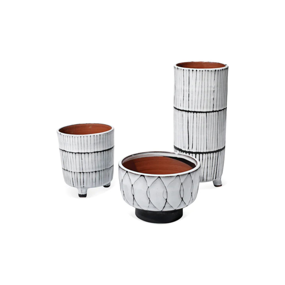 Bungalow Rose 3 Piece Handmade Ceramic Table Vase Set | Wayfair