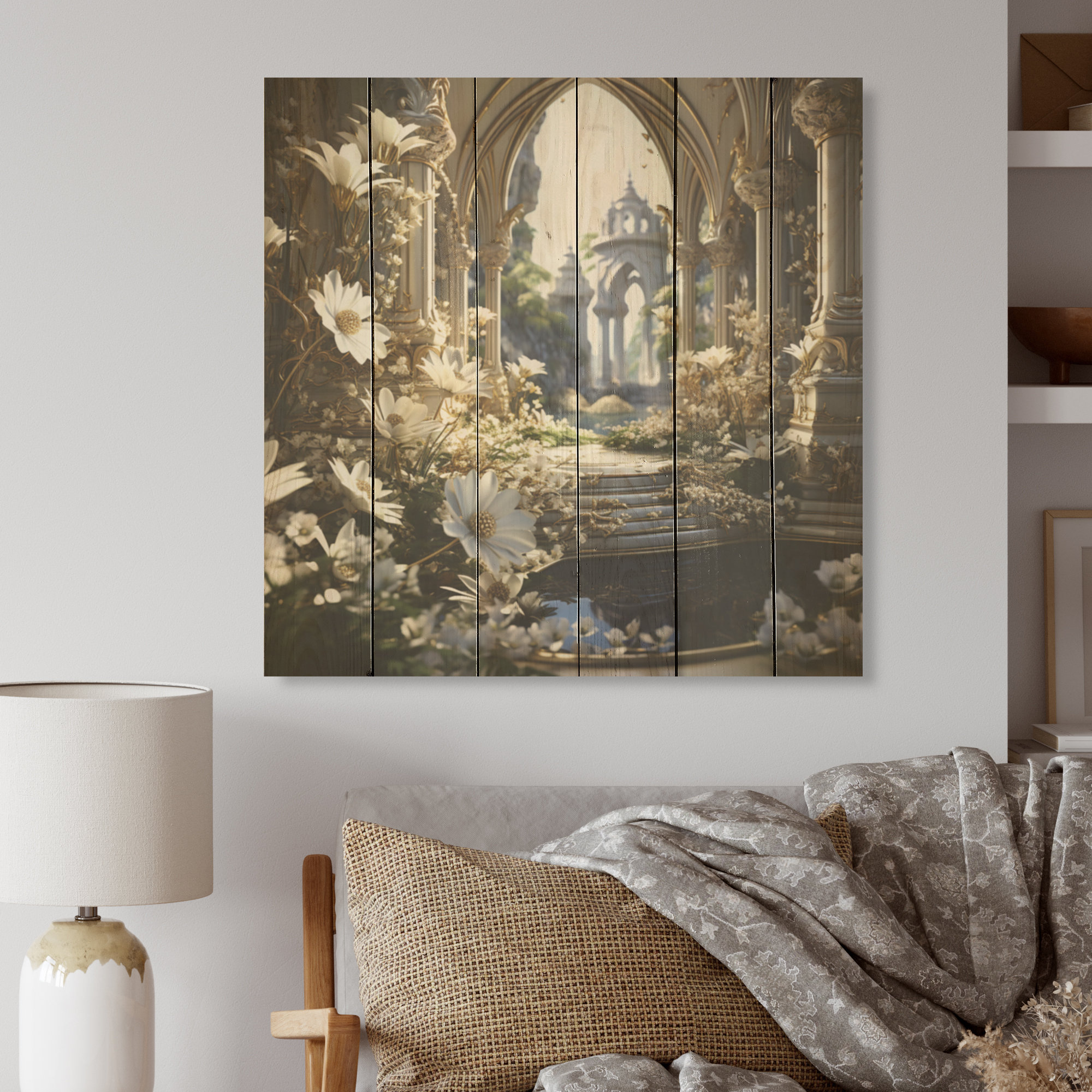 Lark Manor™ Gold Gilded Snowdrops River I - Snowdrops Wood Art On ...