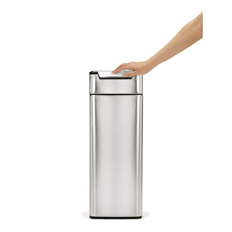 simplehuman 40 Liter / 10.6 Gallon Slim Touch-Bar Kitchen Trash Can ...