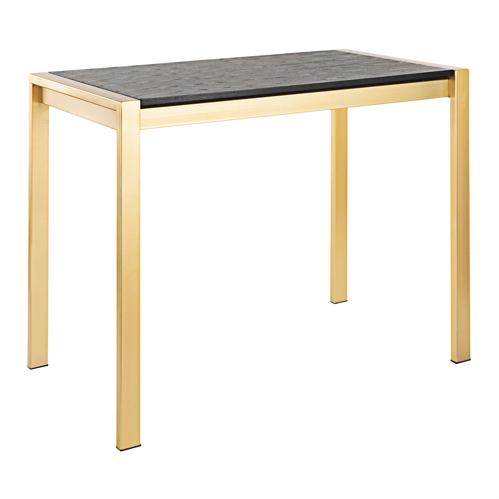 Everly Quinn Fuji Contemporary Counter Table In Gold Metal And Black ...