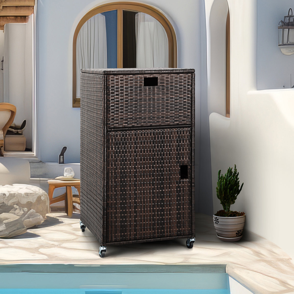 Patio Novagarden Outdoor Towel Rack For Pool Outdoor Pool Towel Storage ...