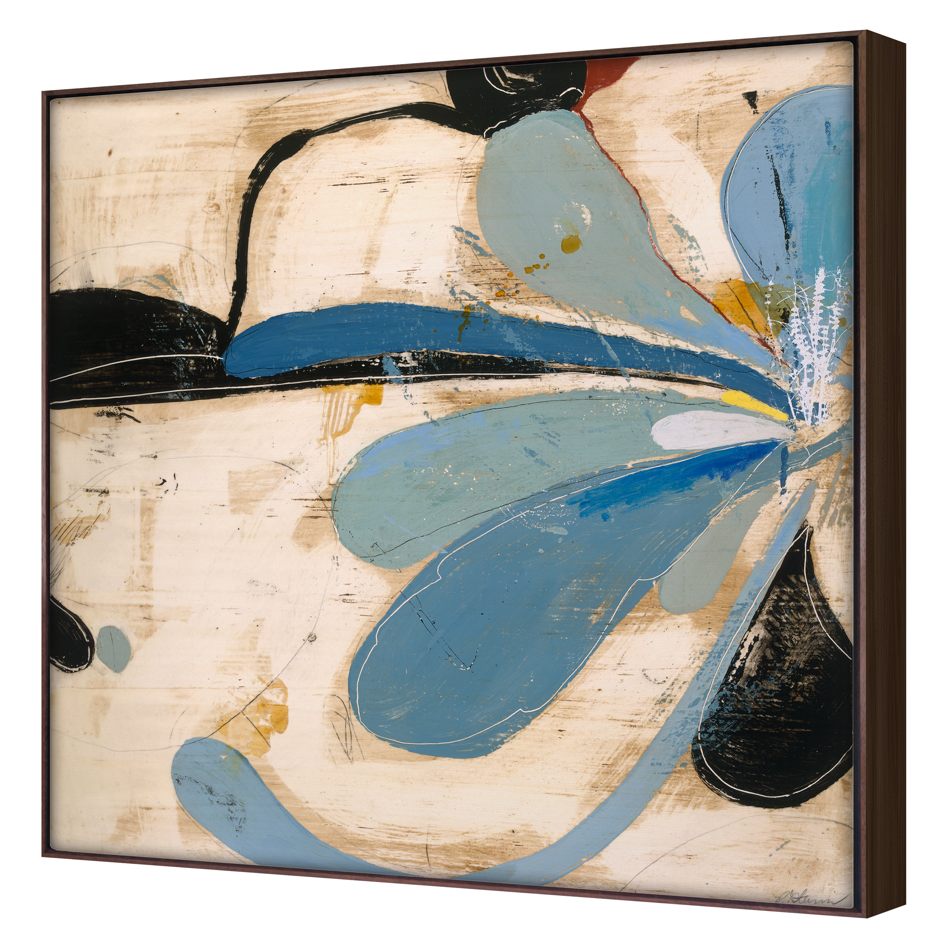 Grand Image Home Spring 2022 Cerulean Flora 1 Framed On Canvas by ...